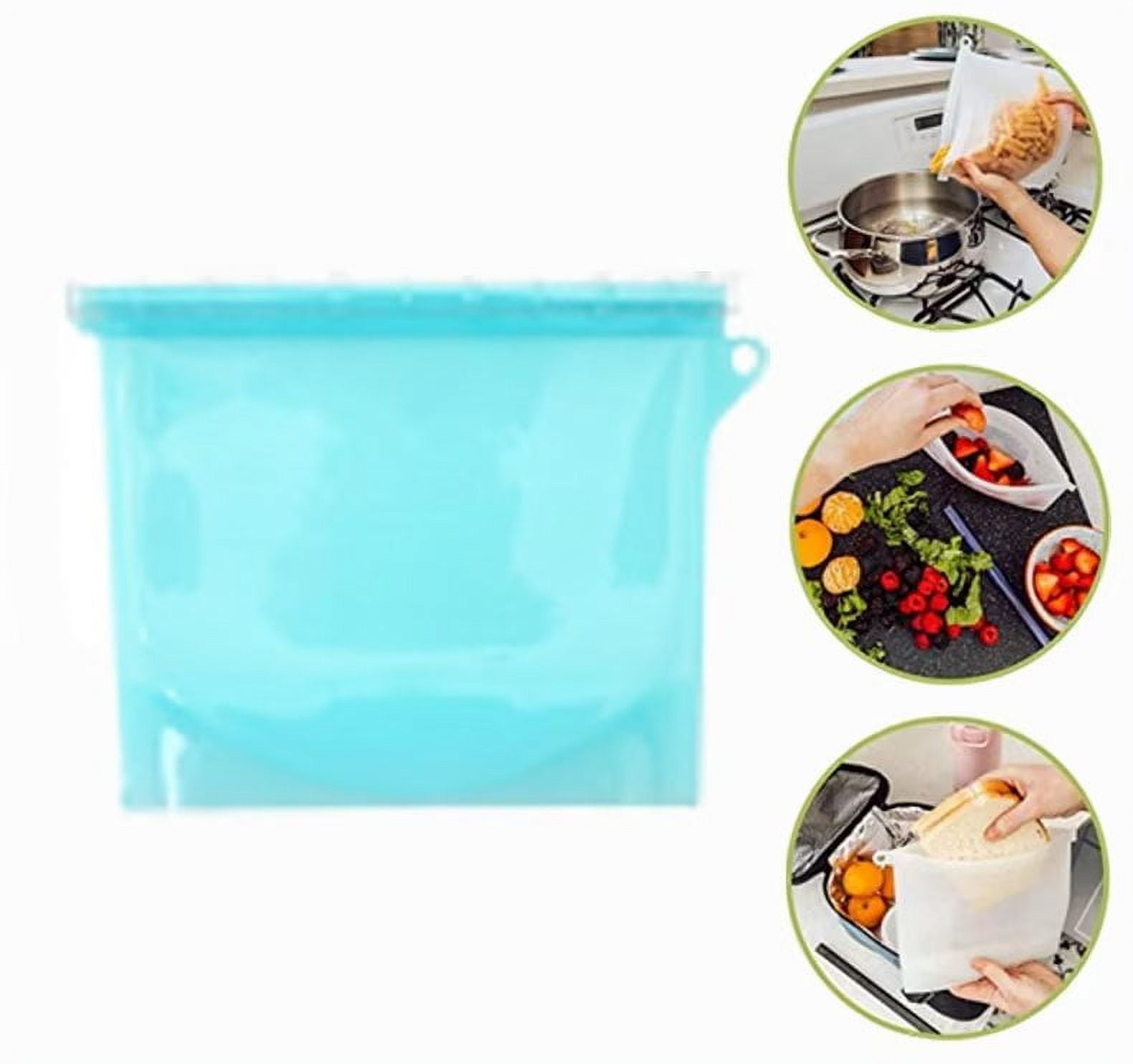 Reusable Freezer bags –Silicone Food Storage Bags, Airtight Leakproof ...