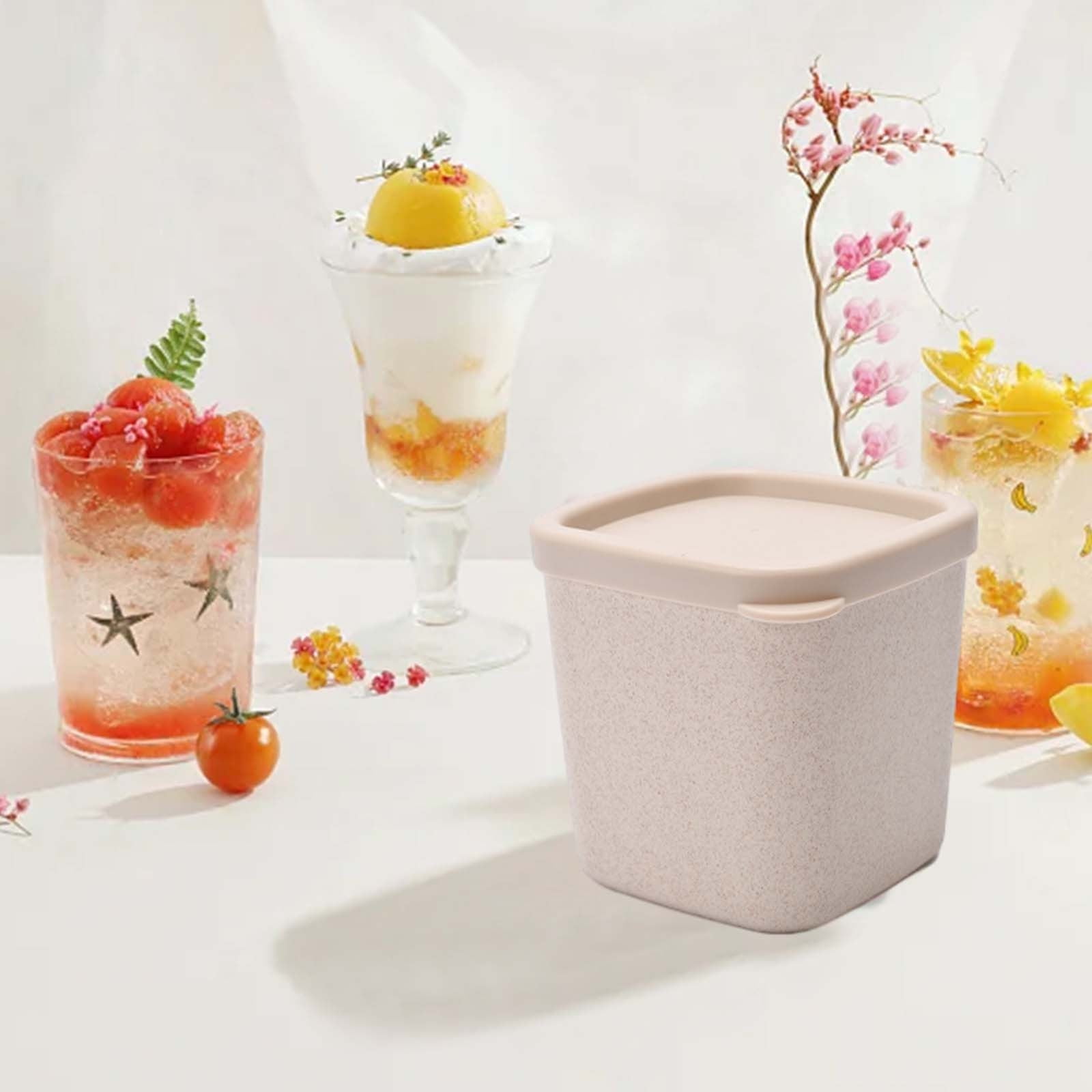 Reusable Frosted Wheat Straw Dessert Cups 750Ml - Leakproof Square ...