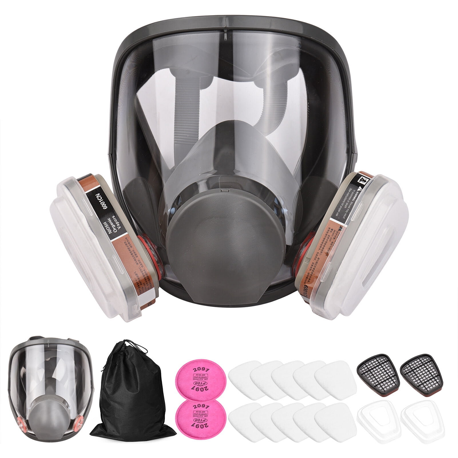 Reusable Full Face Respirator Full Face Cover 18 in 1 Gas Cover Organic ...