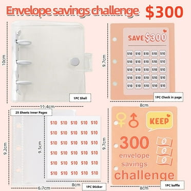 100 Envelopes Savings Challenge Binder – A5 Budget Book with Cash Envelopes, Waterproof Wallet ...