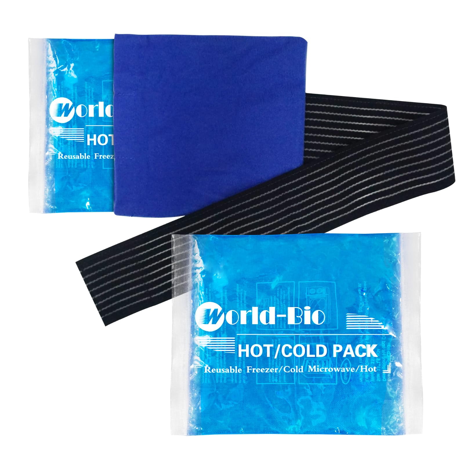Reusable Gel Ice Packs for Injuries 2 Pack with Wrap, 6.3"x5.1", Hot ...