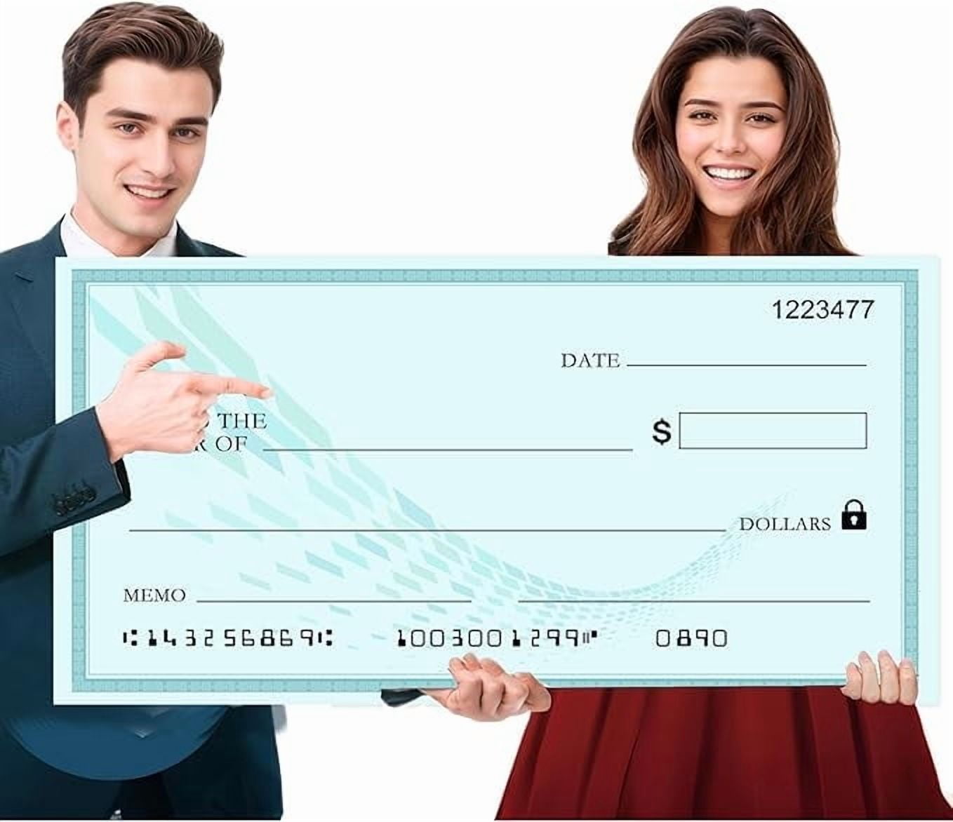 Reusable Giant Check for Presentation - 30 x 16 in Large Oversized Big ...