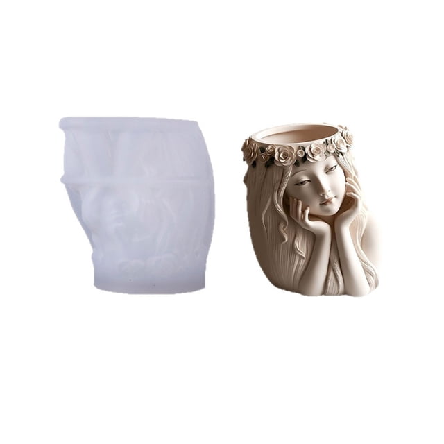 Reusable Girl Planter Silicone Mold Flowerpot Molds Suitable for ...
