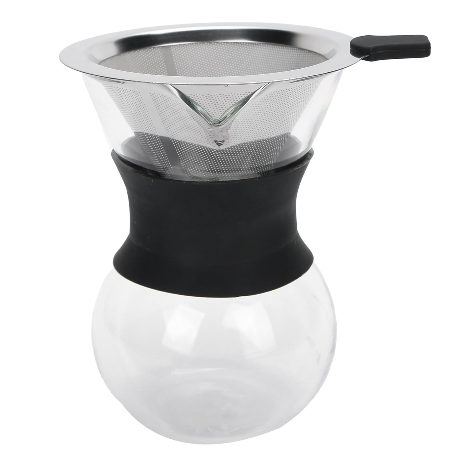 Reusable Glass Coffee Pot with Stainless Steel Filter Manual Drip ...