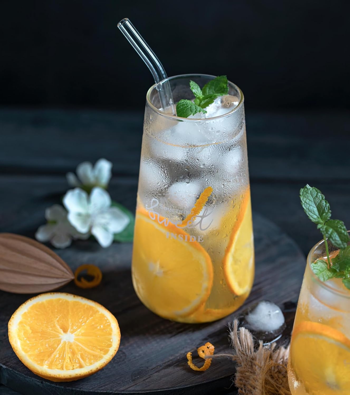 Reusable Glass Straws Set, Clear Glass Drinking Straws, Set of Straight ...