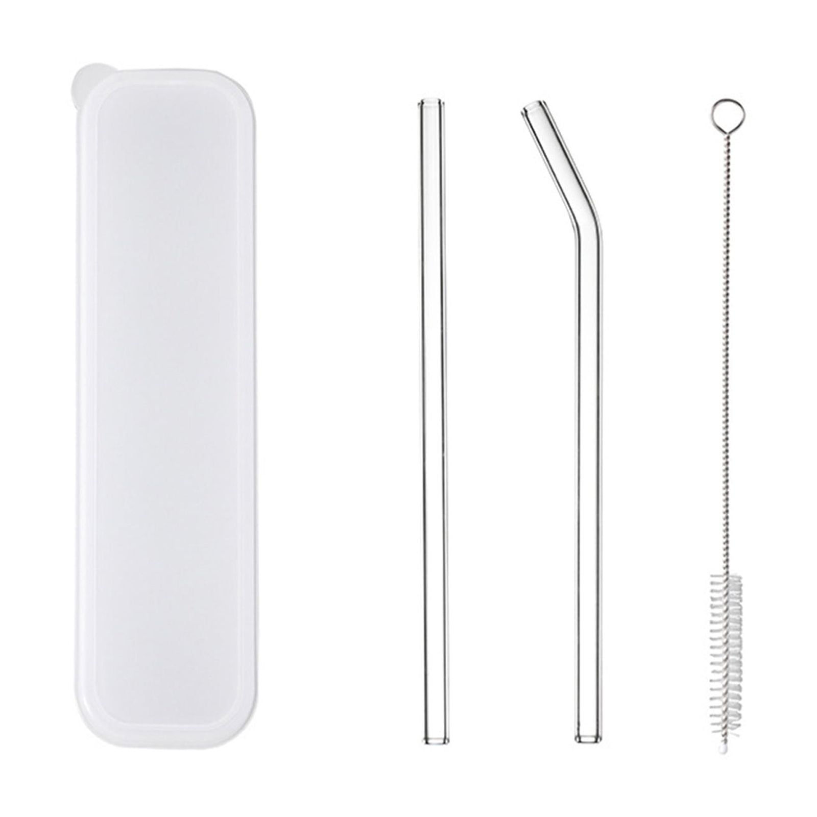 Reusable Glass Straws, Transparent Glass Straw Set, Anti-slip ...