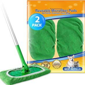 Reusable Green Cotton Pads for All 10 Inches Flat Mop (mop is not ...