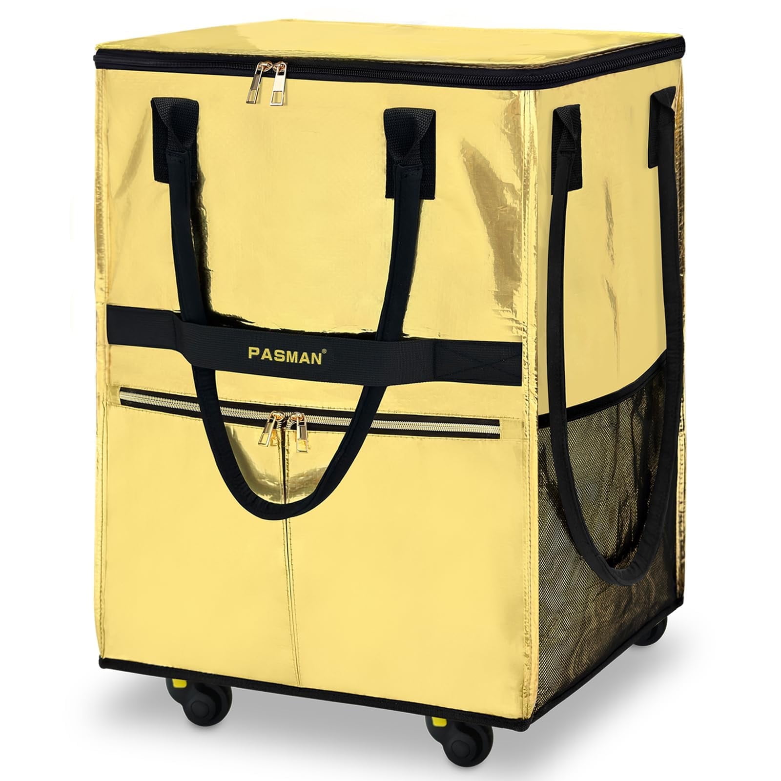 Reusable Grocery Bag on 5 Wheels, Foldable Rolling Tote Bag with Handle ...