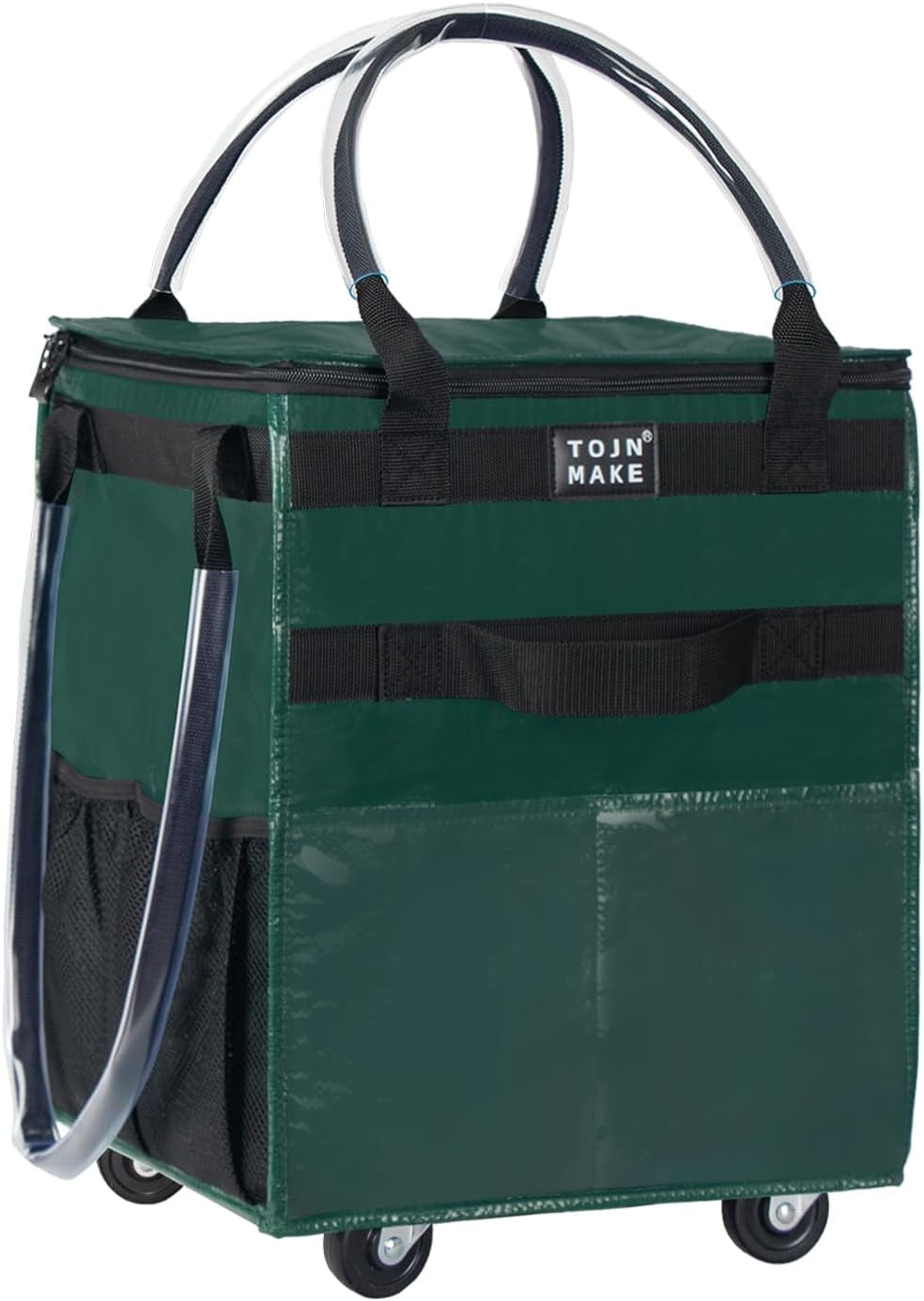 Reusable Grocery Bag On Wheels Shopping Trolley with 8 Pockets and ...