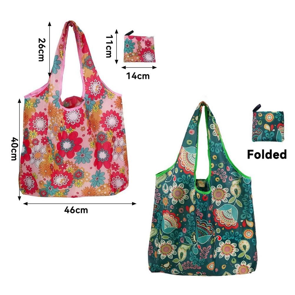 Blarkrus 2 Pack Reusable Grocery Bags 2, Foldable Lightweight Nylon ...