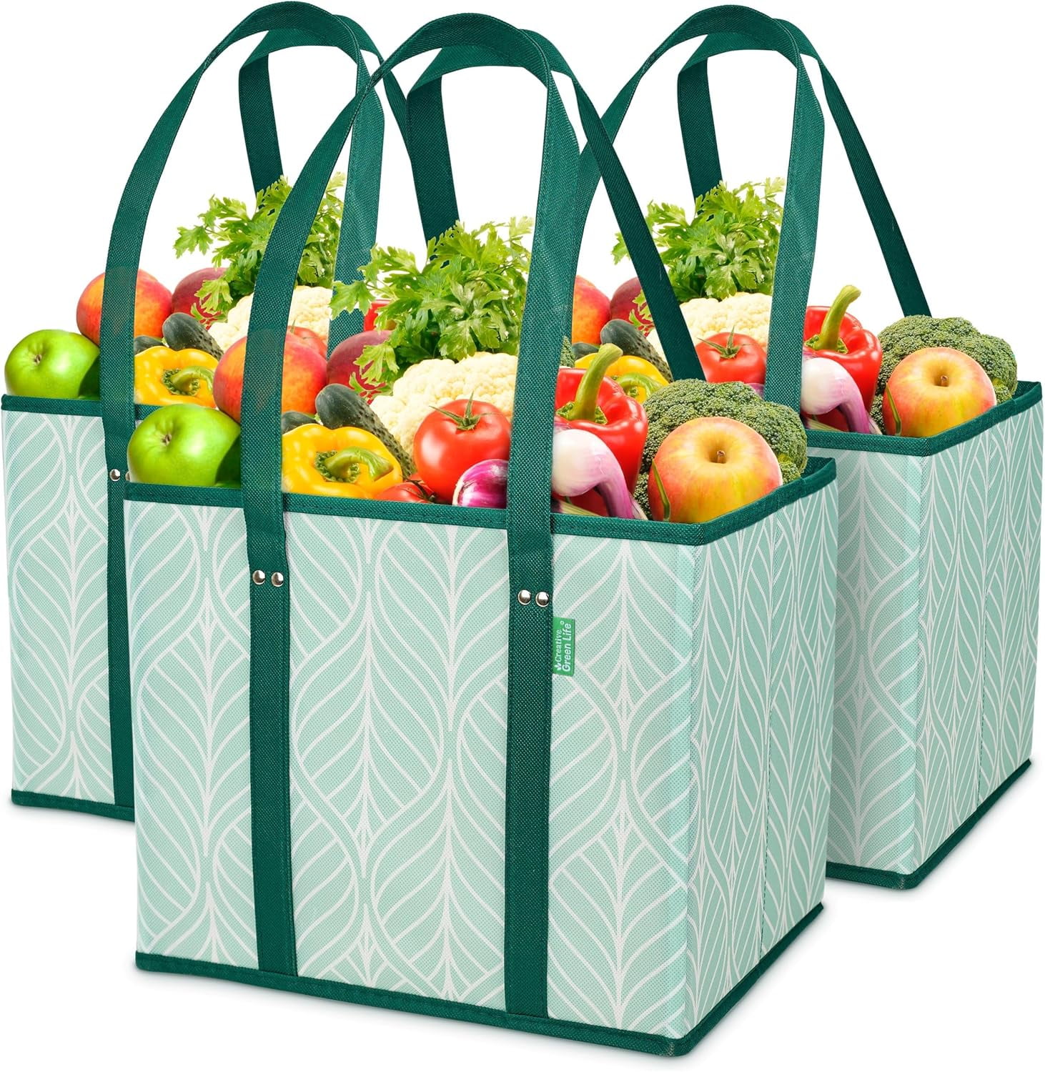 Reusable Grocery Bags (3 Pack) – Heavy Duty Reusable Shopping Bags for ...