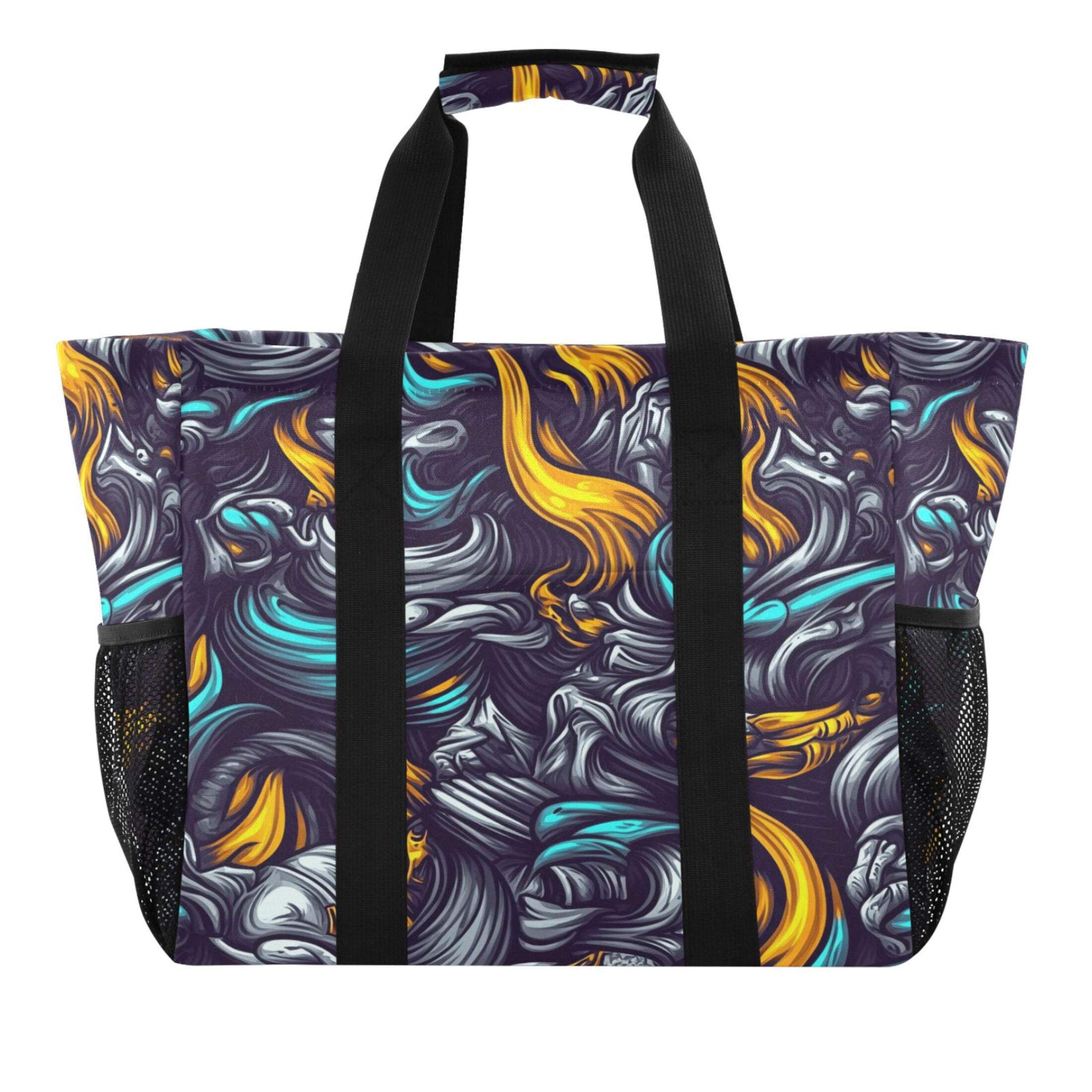 Reusable Grocery Bags with Handle Side Pocket Waterproof Shopping ...