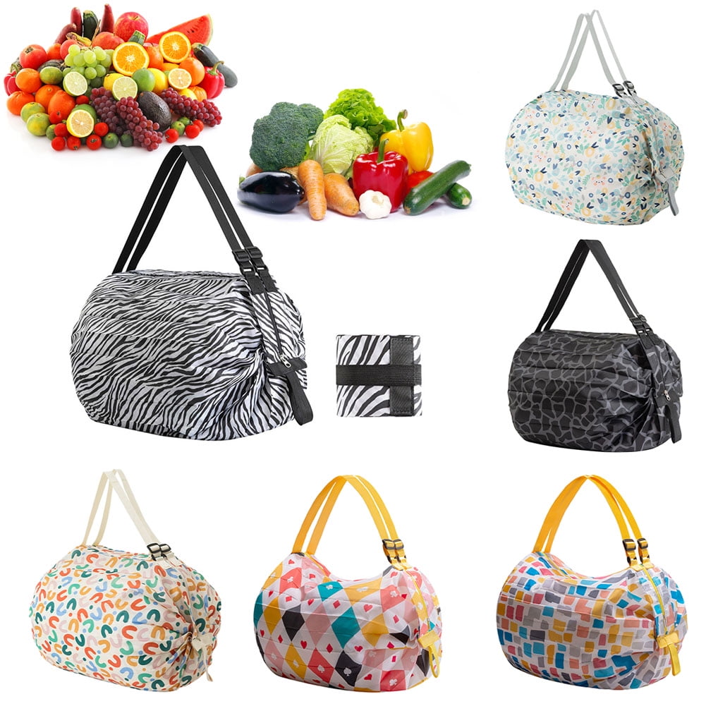 Reusable Grocery Bags with Handles Foldable Washable Shopping Bags ...