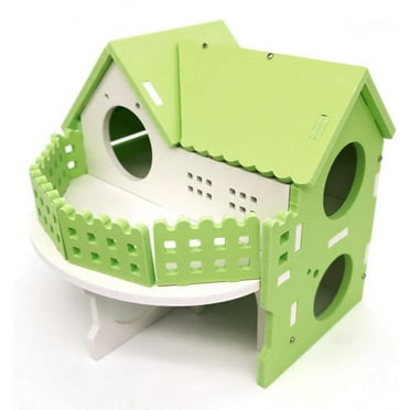 1 Set of Wooden Hamster Guinea Pig Hideout Chinchilla Hut Small Animal Hideaway Wood House ...