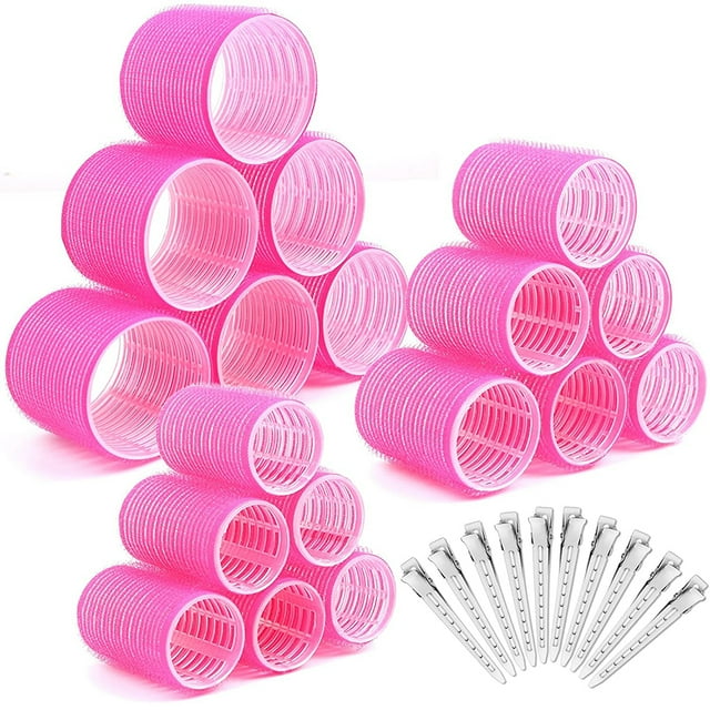 Reusable Hair Rollers, Self-Grip Rollers Set for No Heat Hairstyle ...