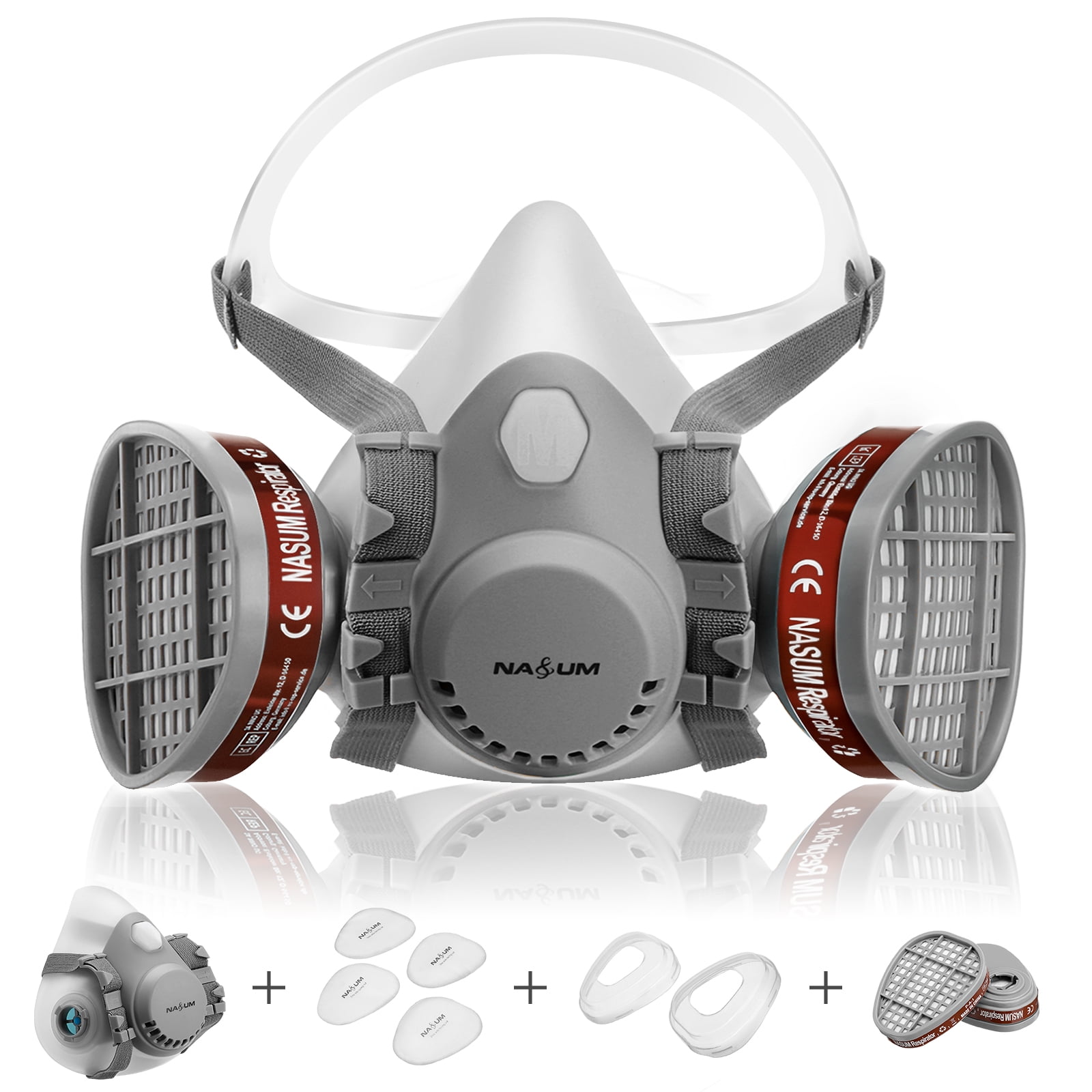Reusable Half Face Cover, NASUM SM-7501 Respirator for Painting ...