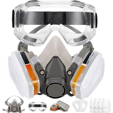 ST-100X Reusable Full Face Gas Mask with Vapor, Particulate Filtration ...