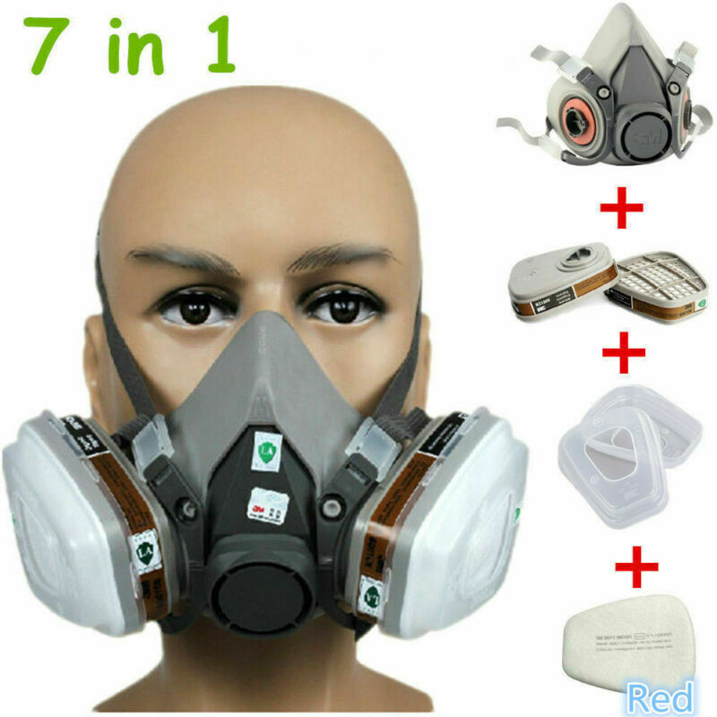 Reusable Half Face Gas Mask Facepiece Spray Painting Respirator Safety ...