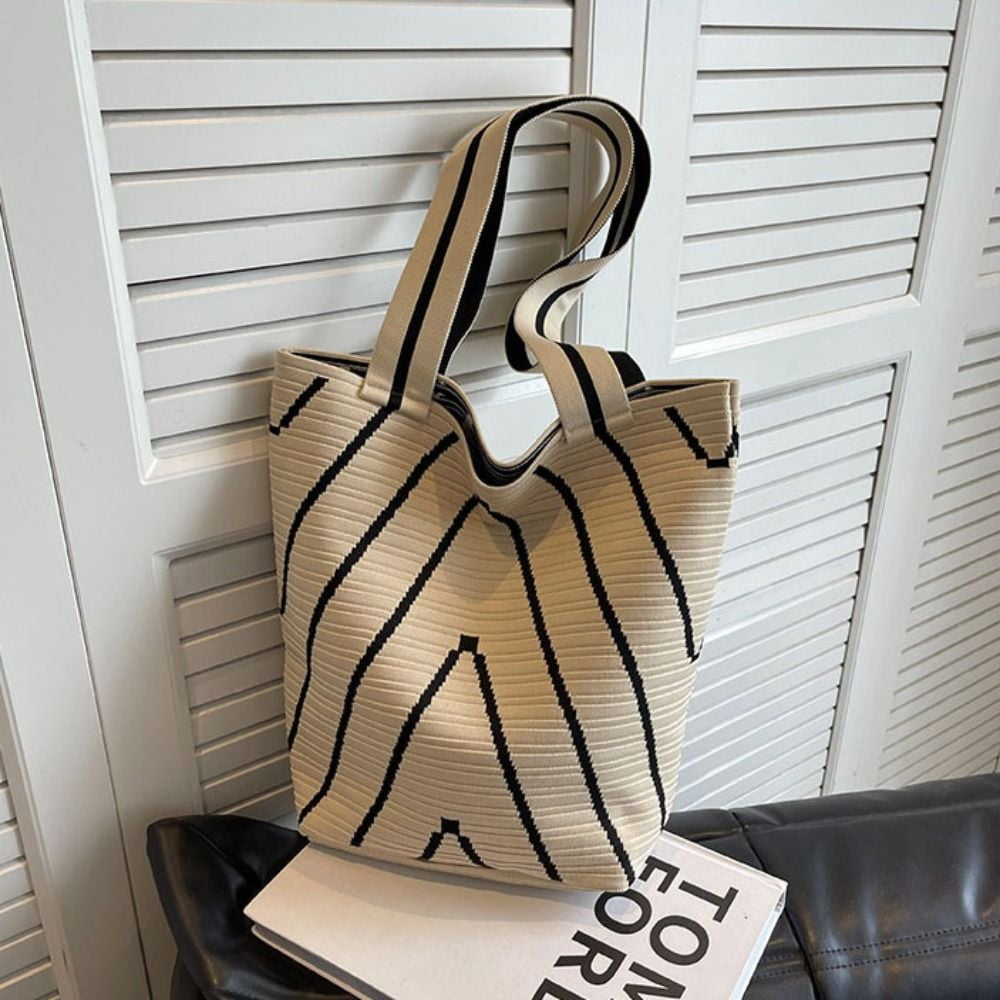 Reusable Handmade Women High-capacity Student Double Knit Knot Wrist ...