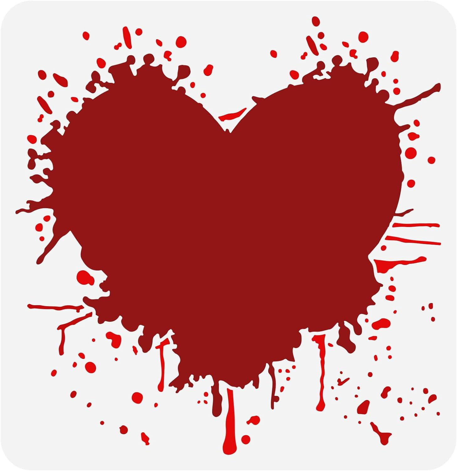 Reusable Heart Dripping Painting Stencil 11.8x11.8 inch Large Heart ...