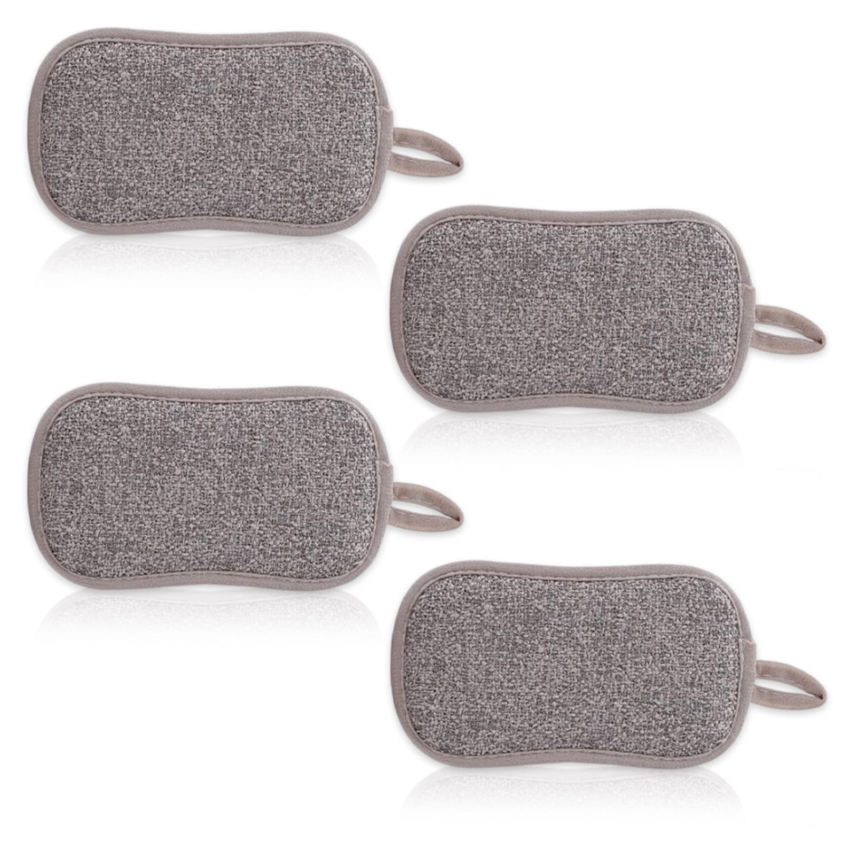 Reusable Heavy Duty Scouring Sponges, Non-Scratch Microfiber Sponge For ...