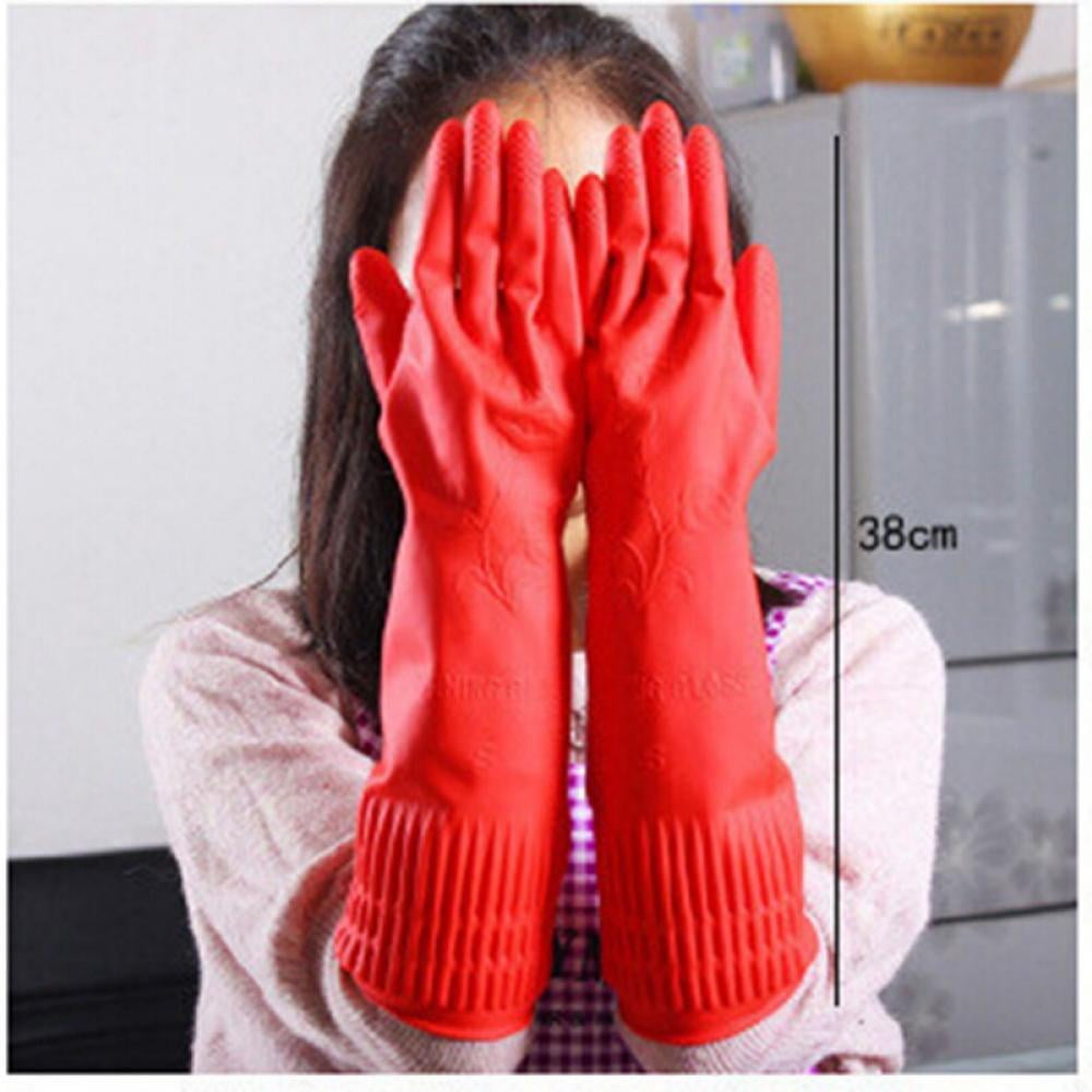 Reusable Household Gloves - Waterproof Rubber Latex Cleaning Laundry ...