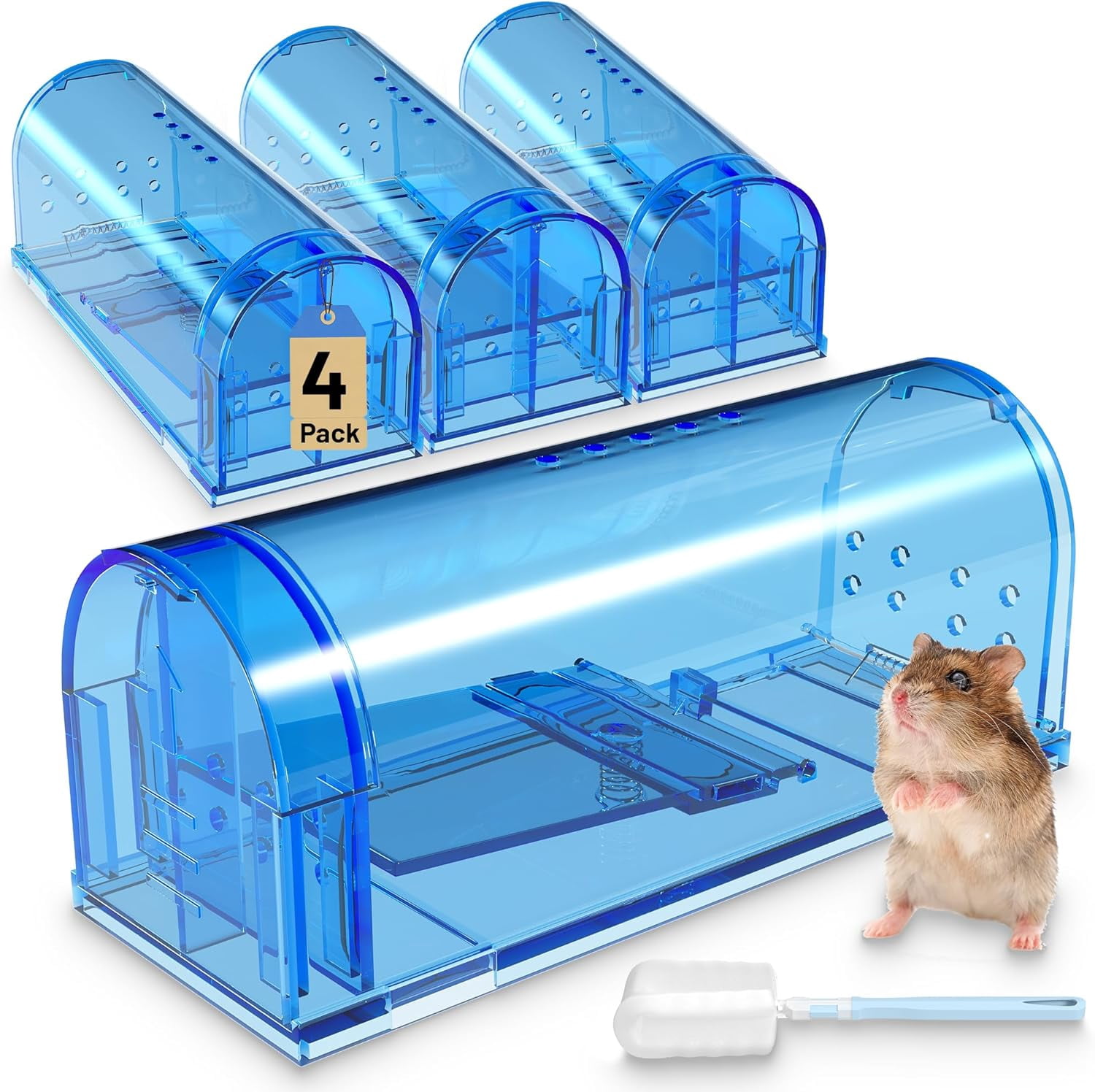 Reusable Humane Mouse Traps, No Kill Live Mice Trap Indoor for Home ...