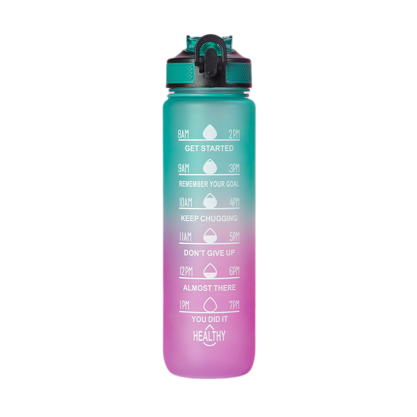 Reusable Hydration Bottle 1000ml Gradient Rainbow Water Bottle with ...