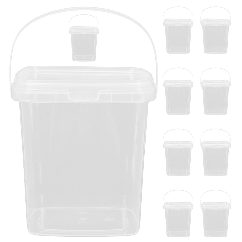 Reusable Ice Cream Containers,10pcs Thickened Clear Square Ice Cream ...