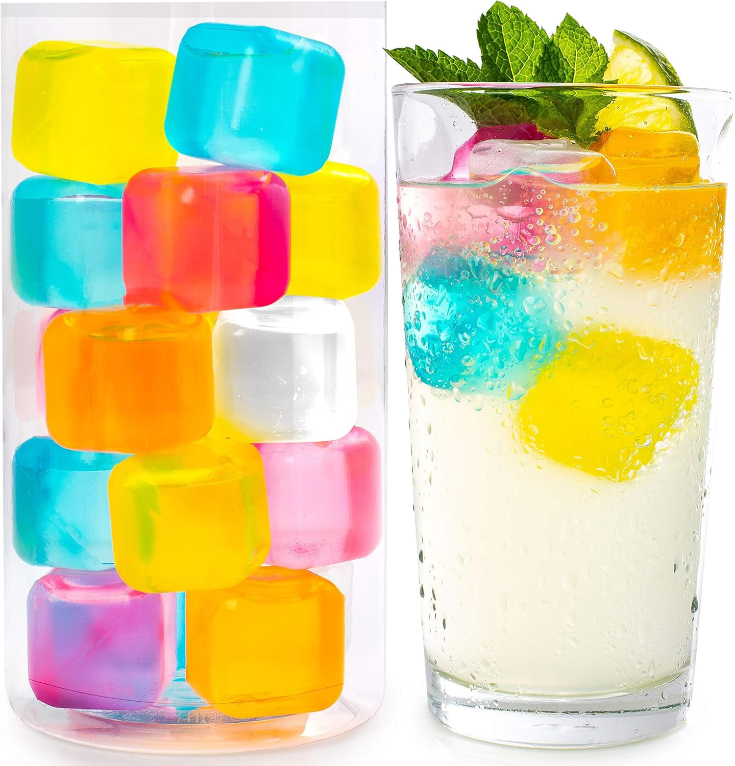 Reusable Ice Cube, Fast Freezing Non-Melting Ice Cubes to Prevent Drink ...