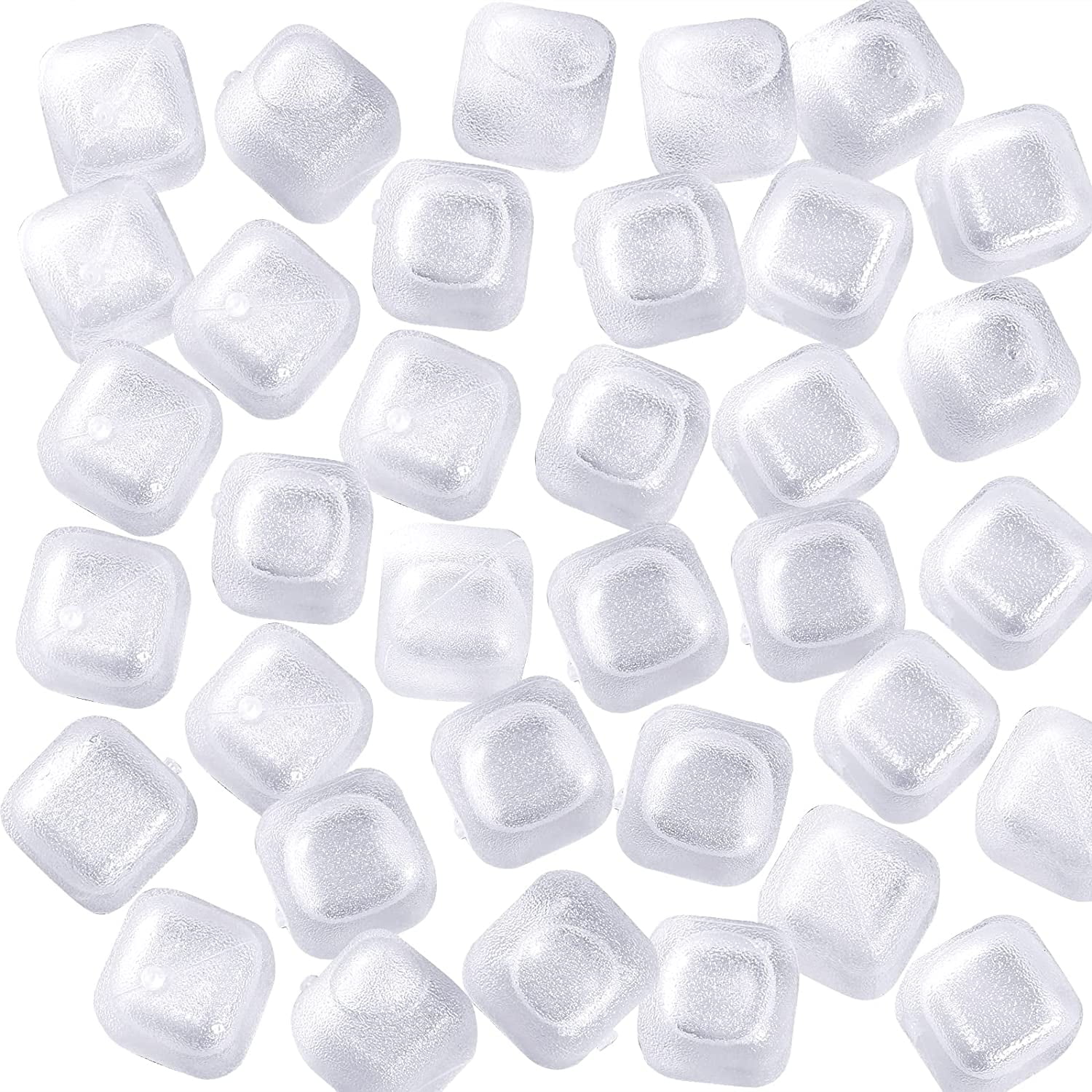 Reusable Ice Cubes for Drinks, 20 Pack Refreezable Plastic Ice Cubes ...
