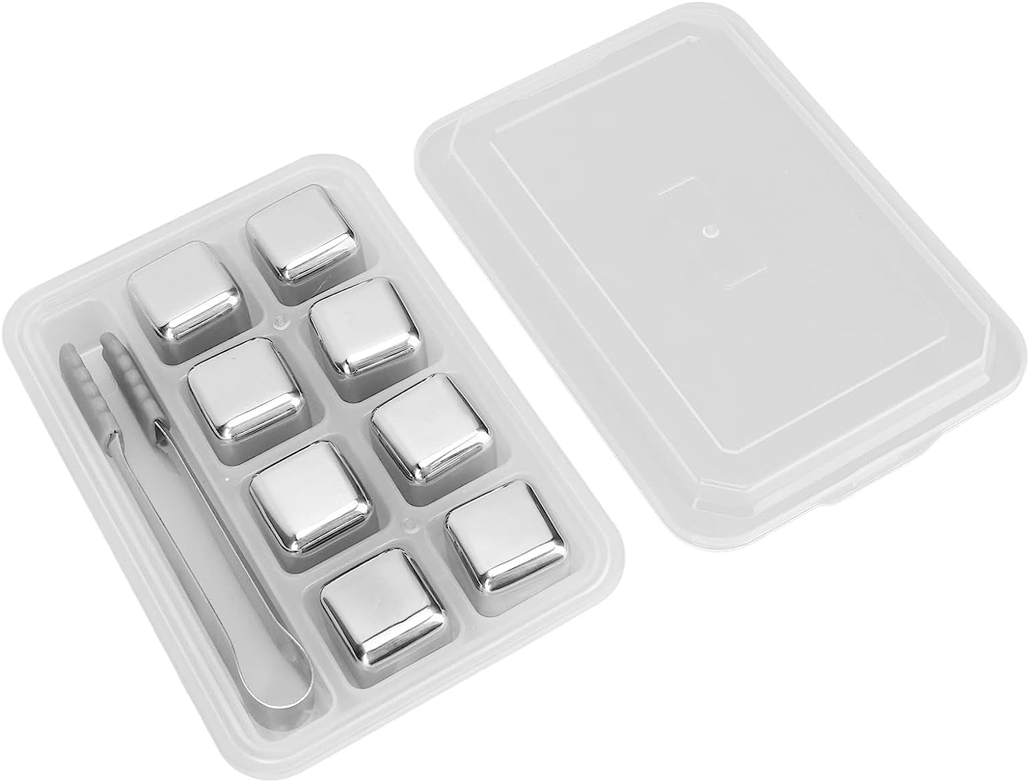 Reusable Ice Cubes, Smooth Dge Grinding 8Pcs Stainless Steel Ice Cubes ...