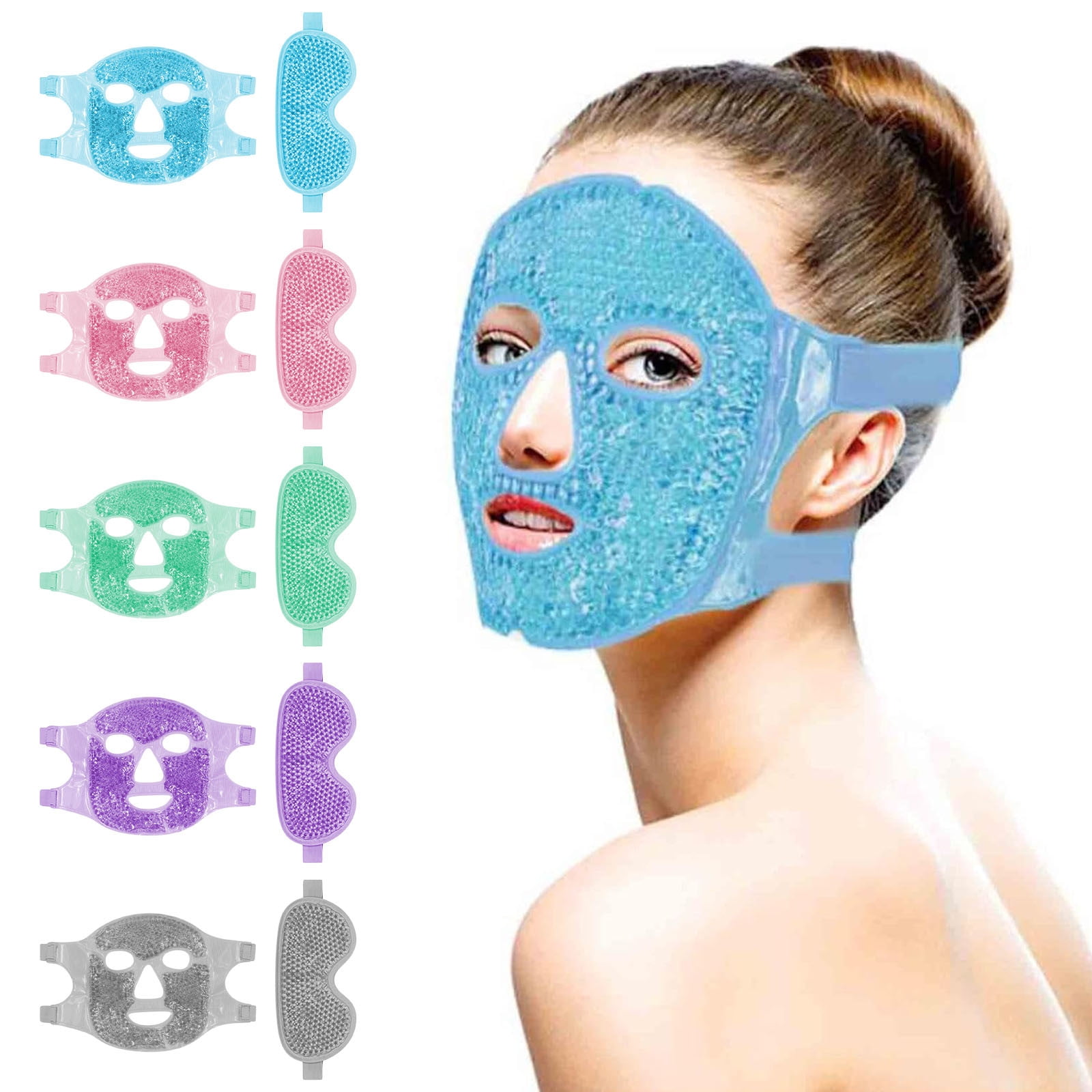Reusable Ice Pack Face and Eye MaskCold Gel Mask Reduces Puffiness ...