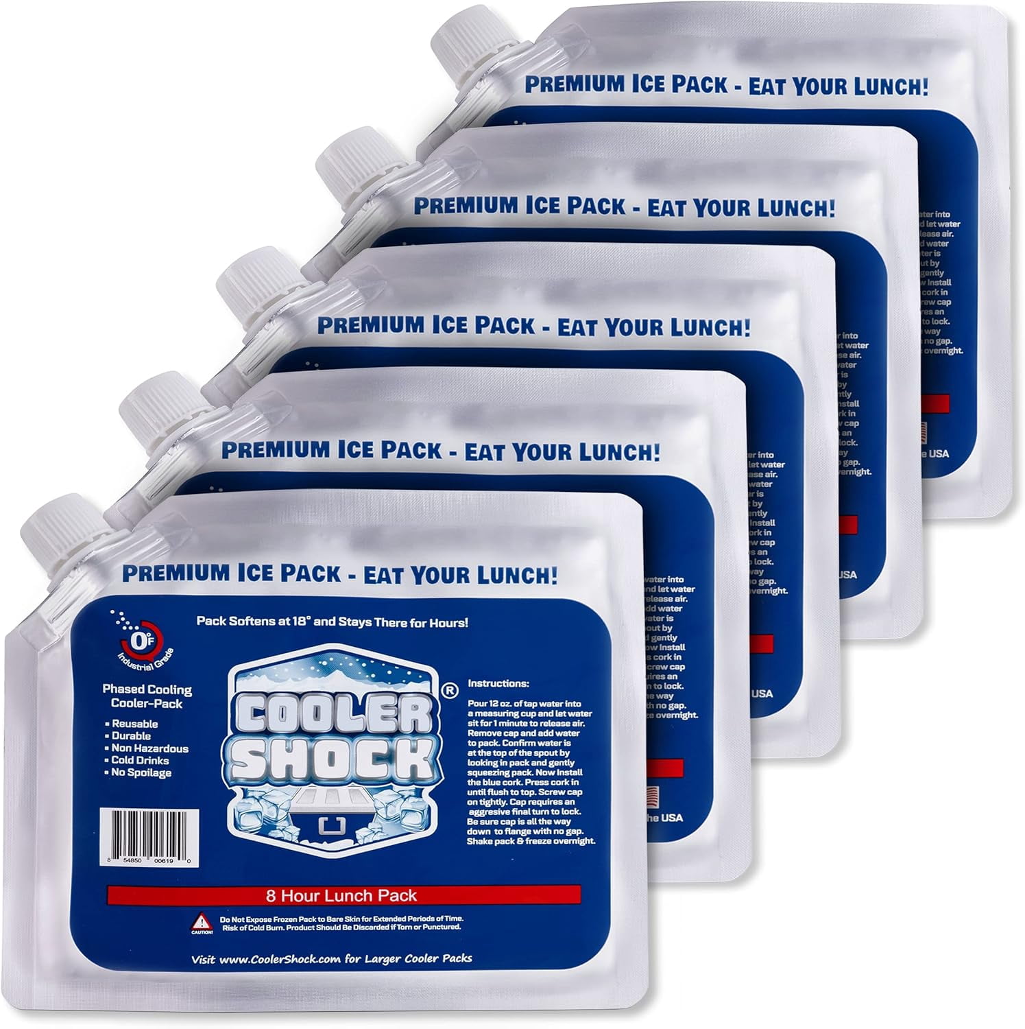 Reusable Ice Packs for Cooler - Long Lasting Cold Freezer Packs for ...