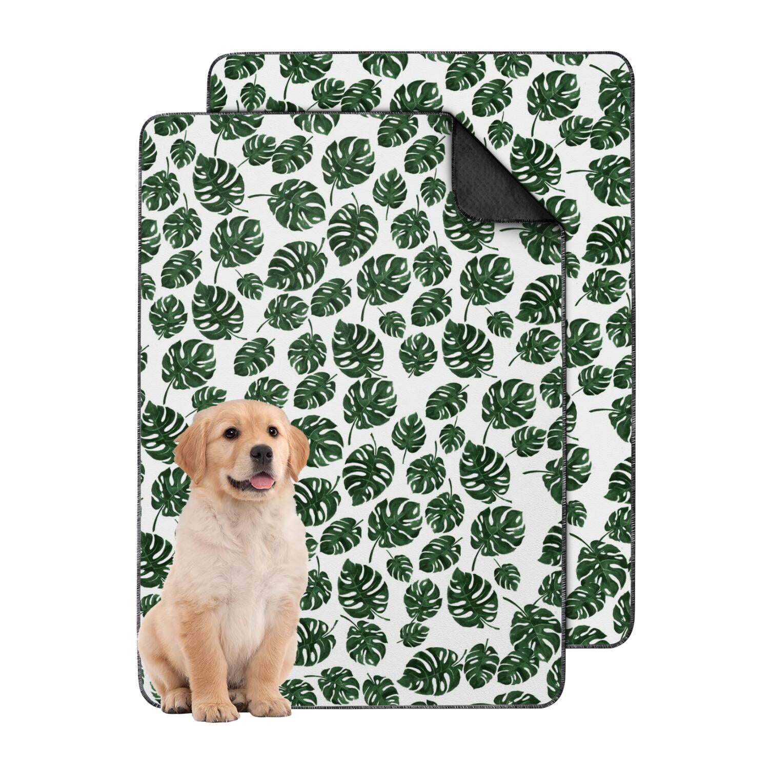 Reusable Indoor Dog Crate Mat Tropical Design, Washable Non-Slip ...