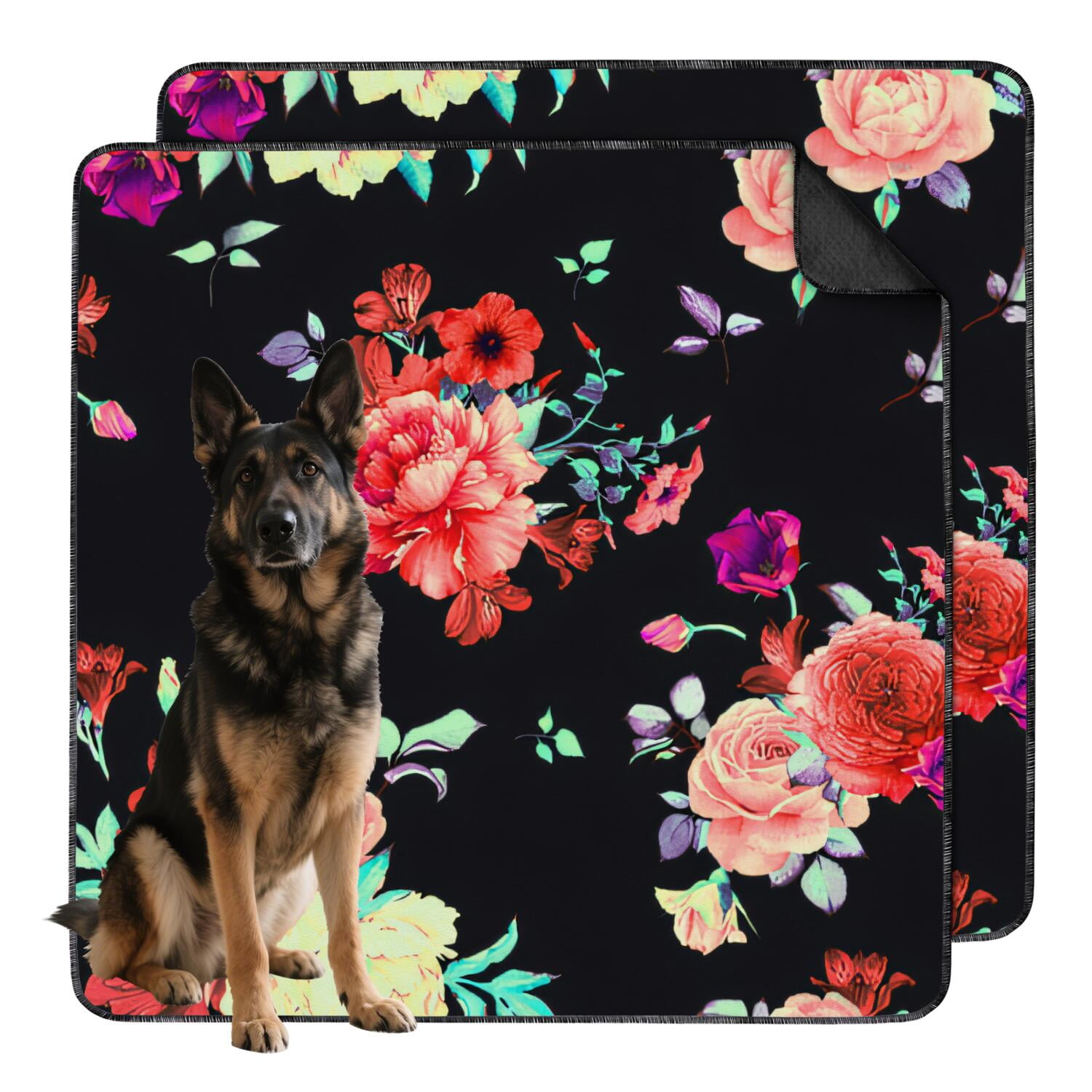 Reusable Indoor Dog Pee Pads, Tropical Leaf Design Washable Non-Slip ...
