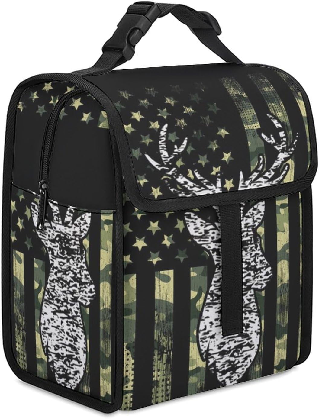 Reusable Insulated Grocery Organizer Deer Camo Camouflage American Flag ...