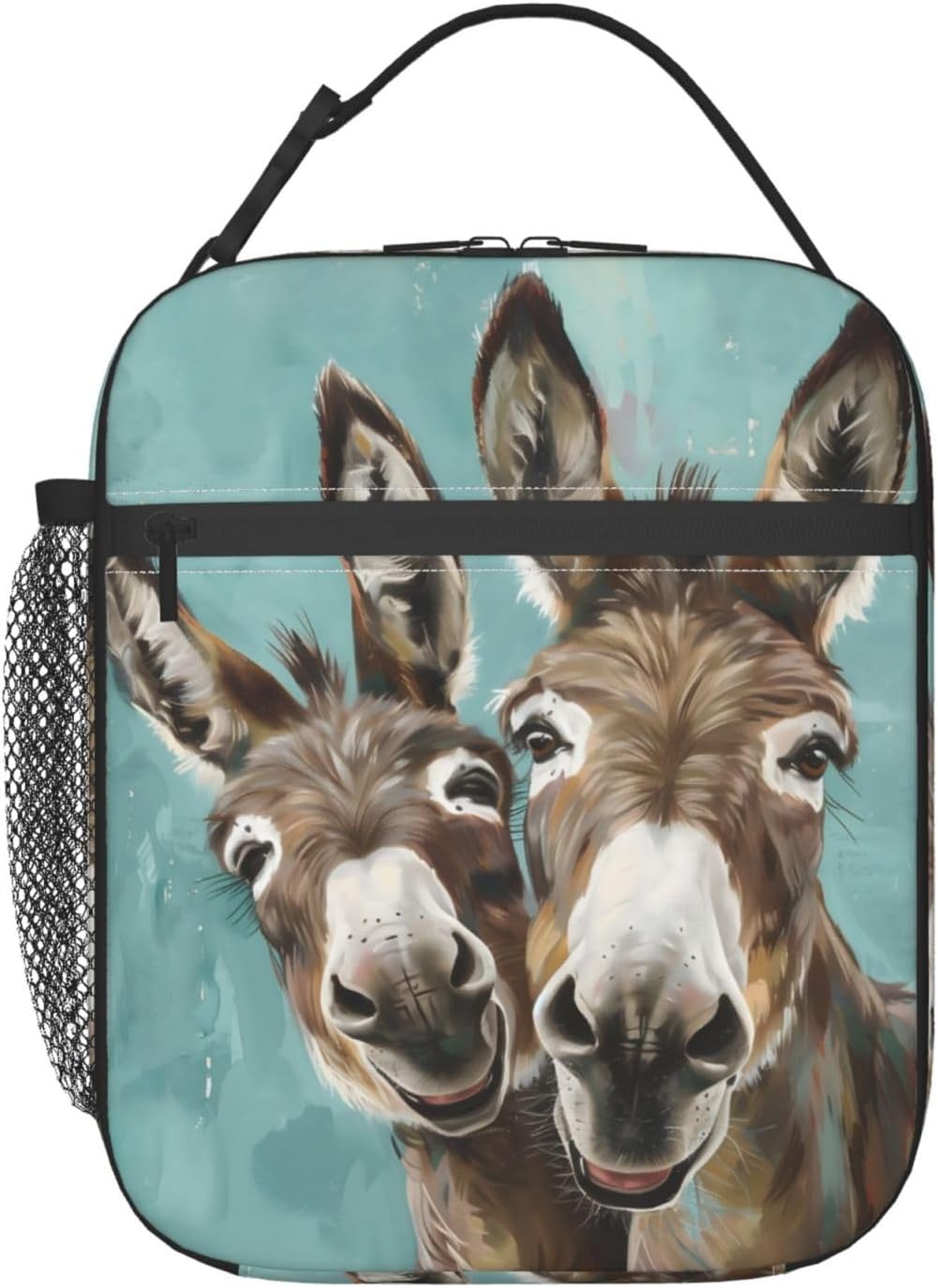 Reusable Insulated Lunch Bag - Donkey Design with Cute Animal Duo ...