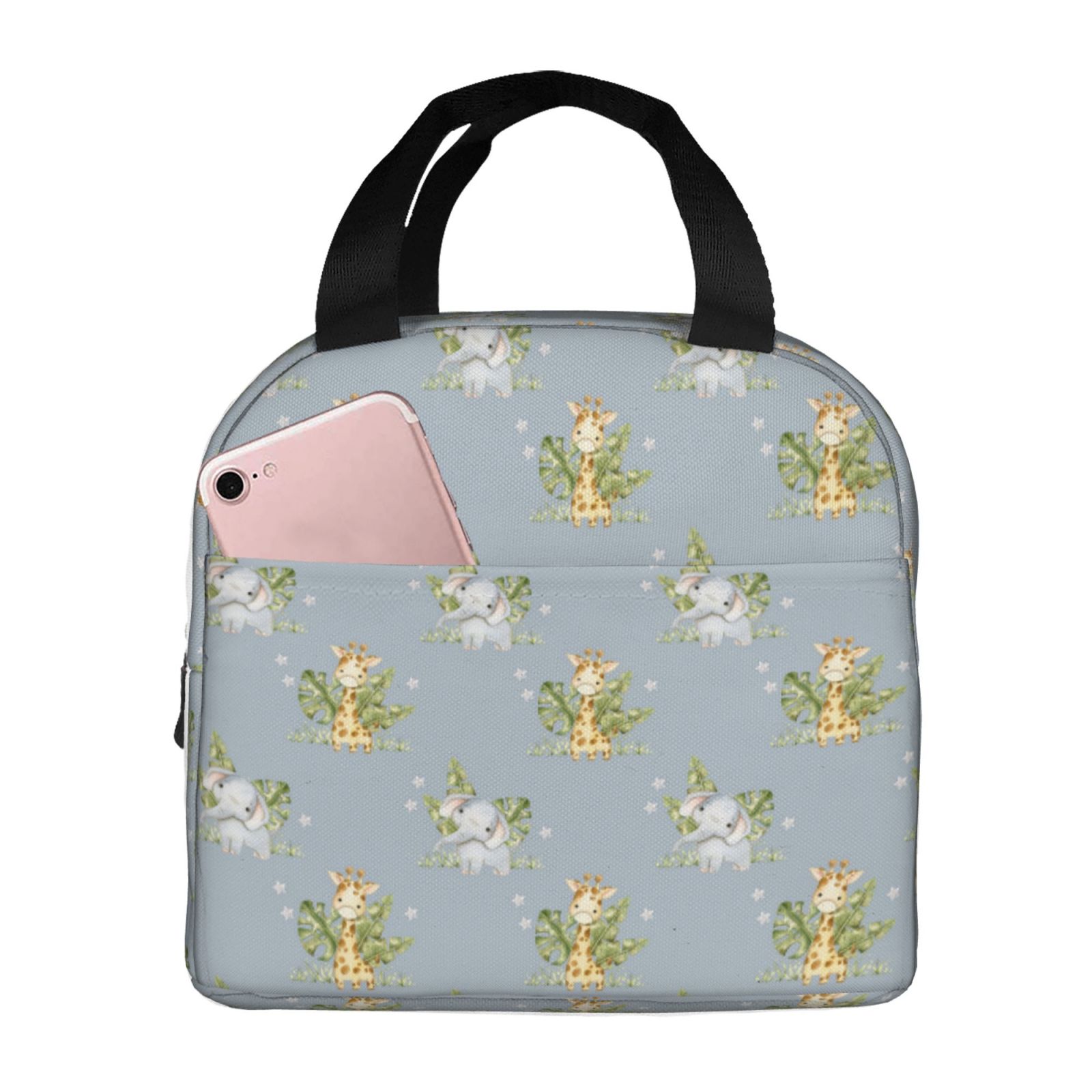 Reusable Insulated Lunch Box Baby Elephant Giraffe Lunch Bag Container ...