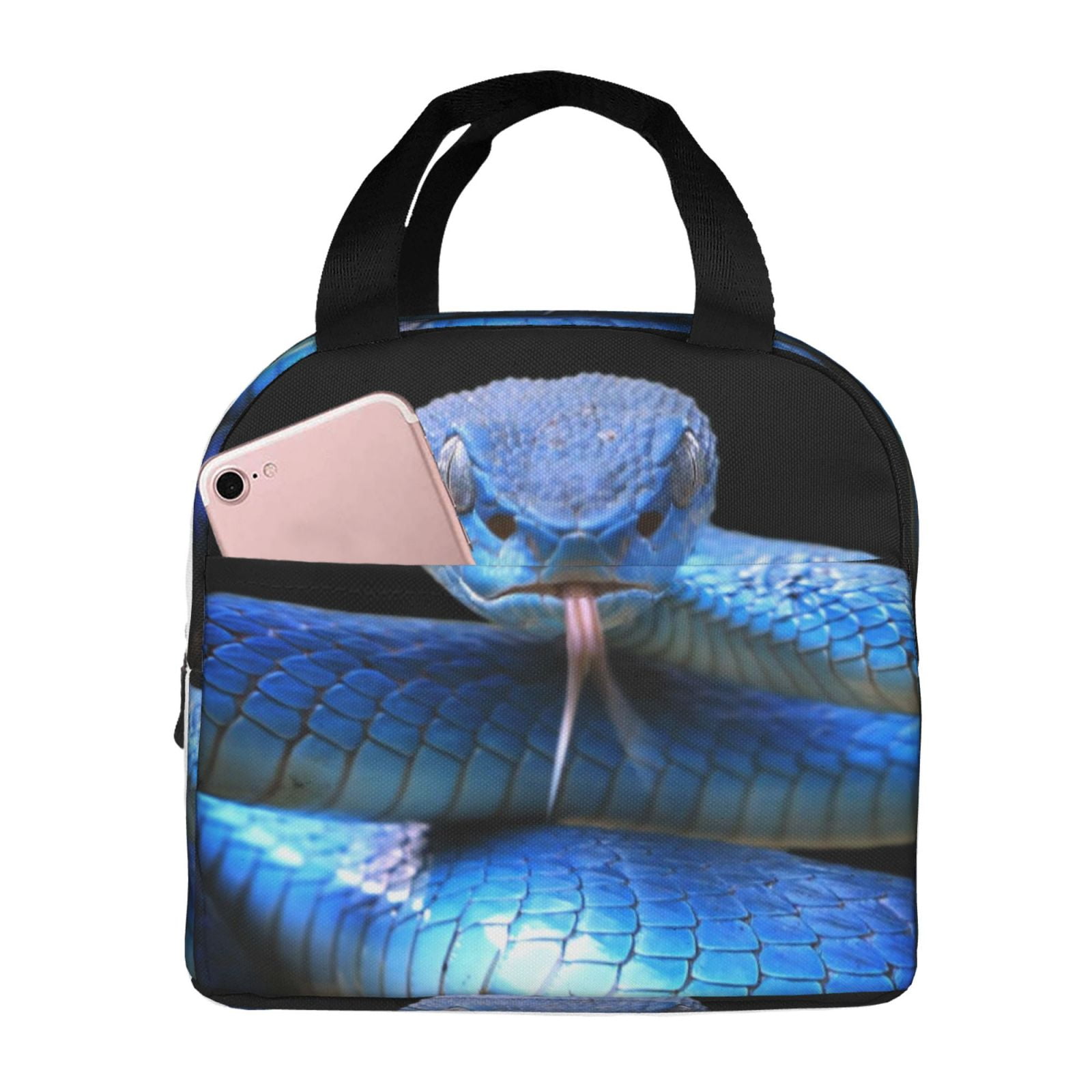 Reusable Insulated Lunch Box Blue Viper Snake Lunch Bag Container for ...