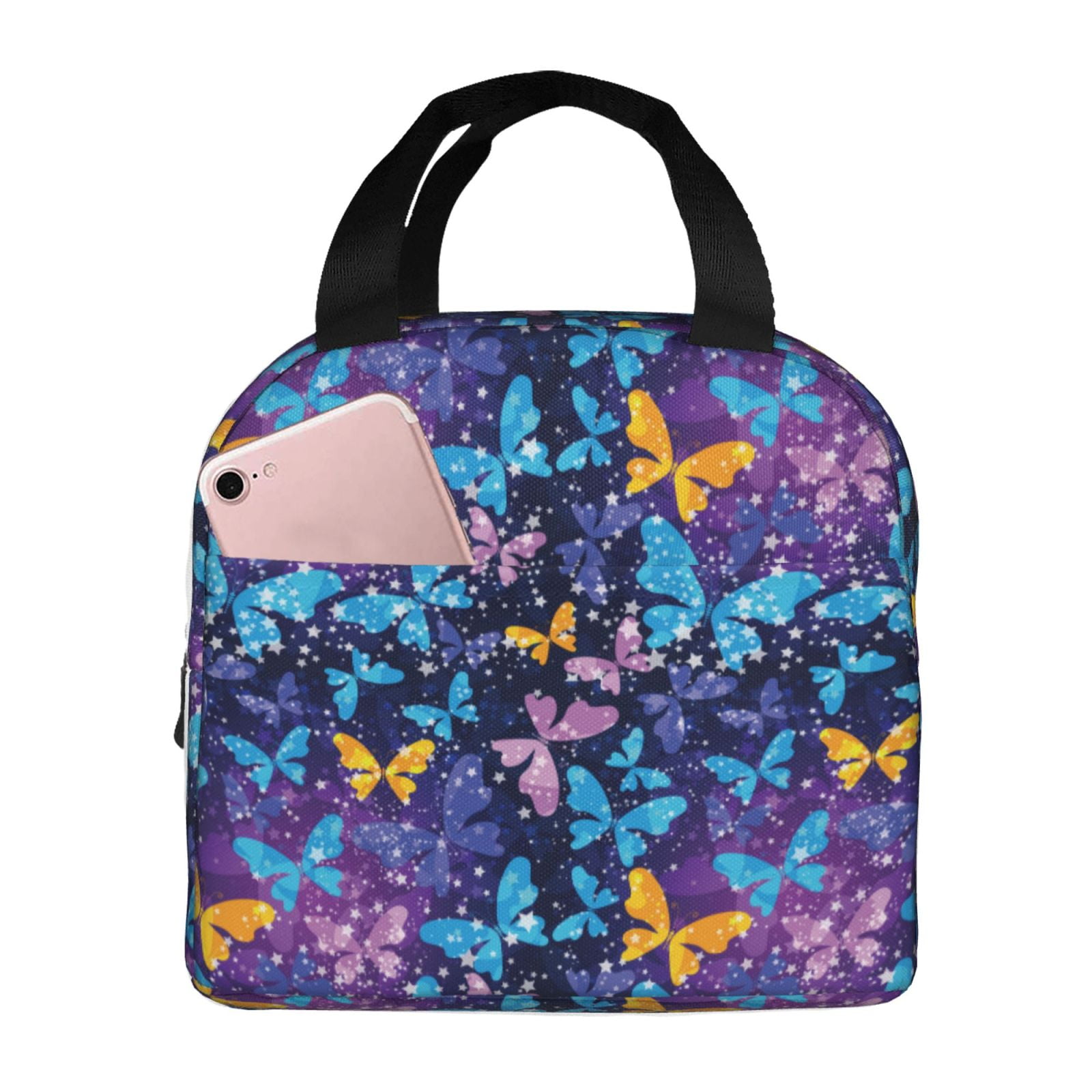 Reusable Insulated Lunch Box Butterflies Of The Starry Sky Lunch Bag ...