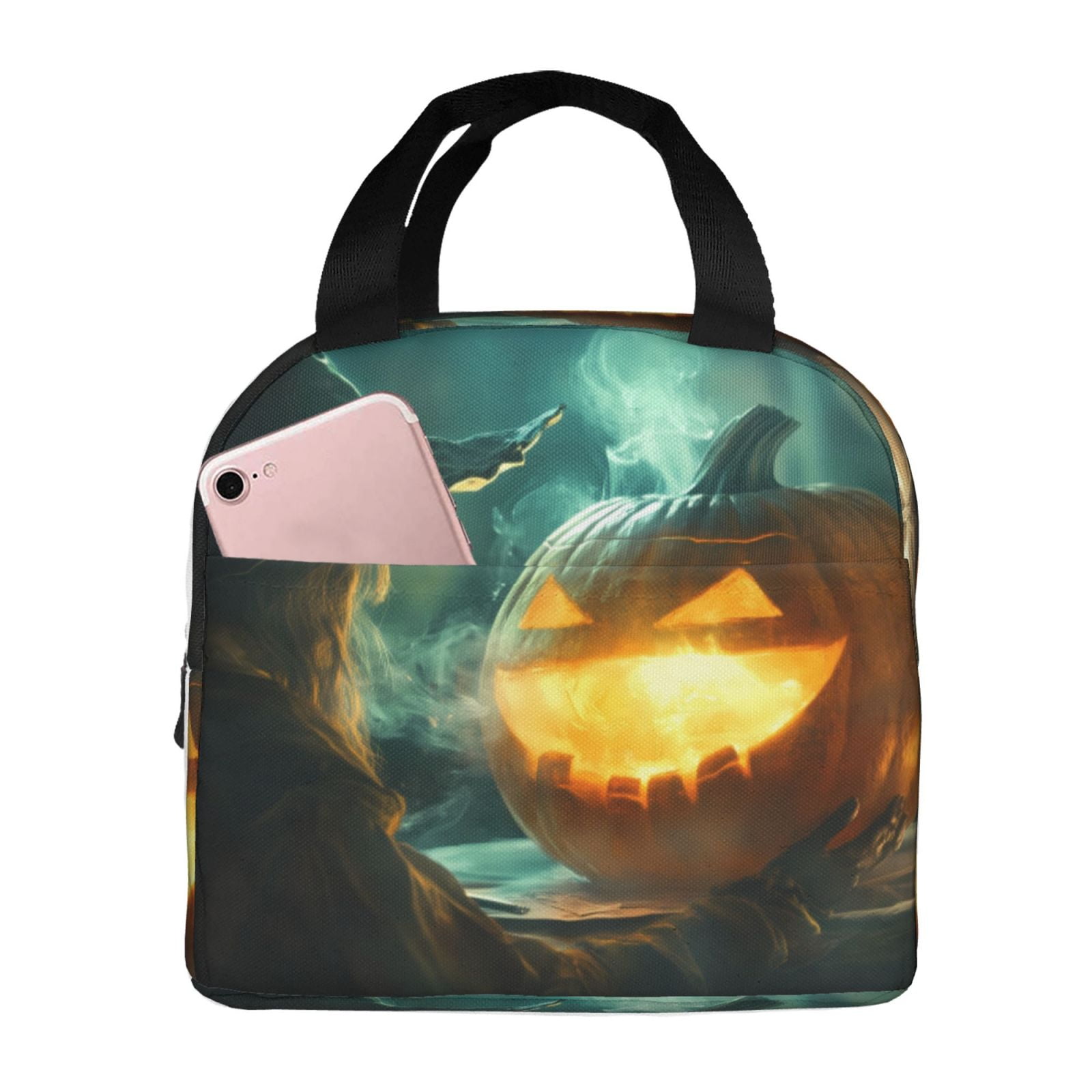 Reusable Insulated Lunch Box Halloween Witch Mysterious Pumpkin B Lunch ...
