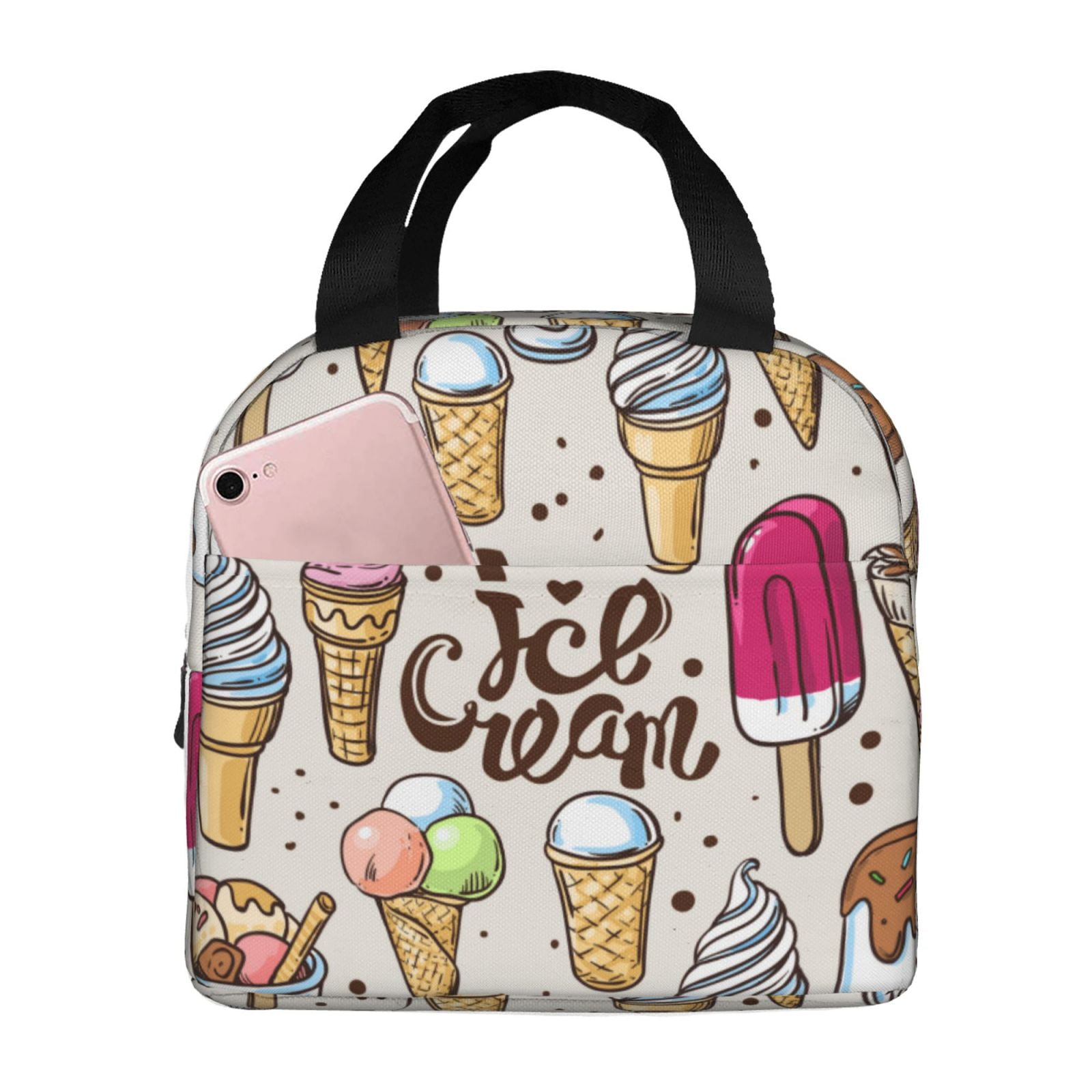 Reusable Insulated Lunch Box Ice Cream Lunch Bag Container for Women ...