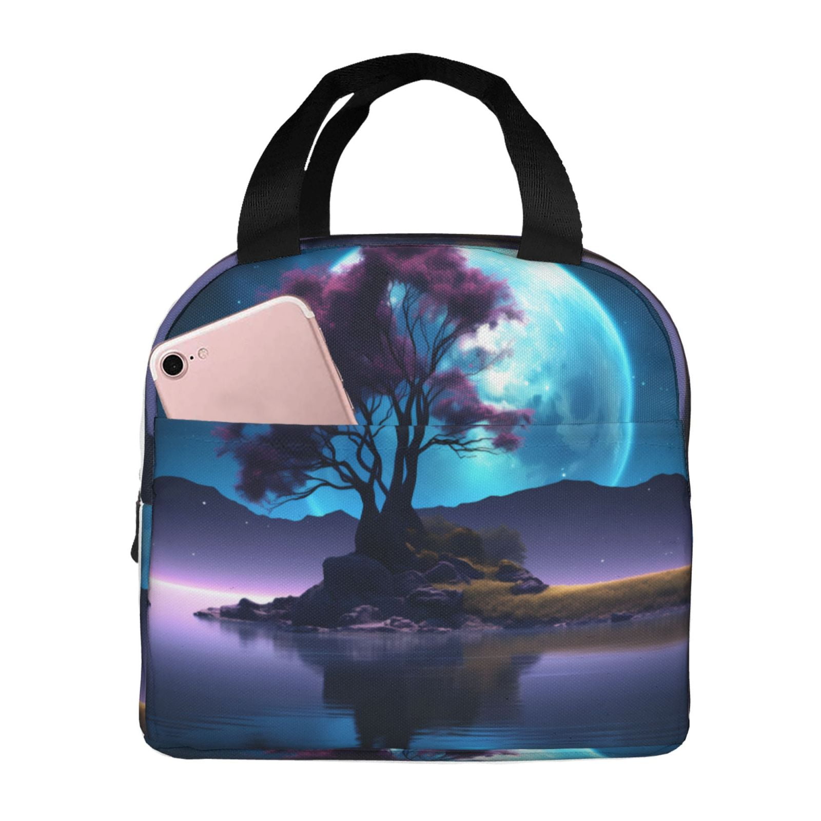 Reusable Insulated Lunch Box Lakeside Tree Blue Moon Lunch Bag ...