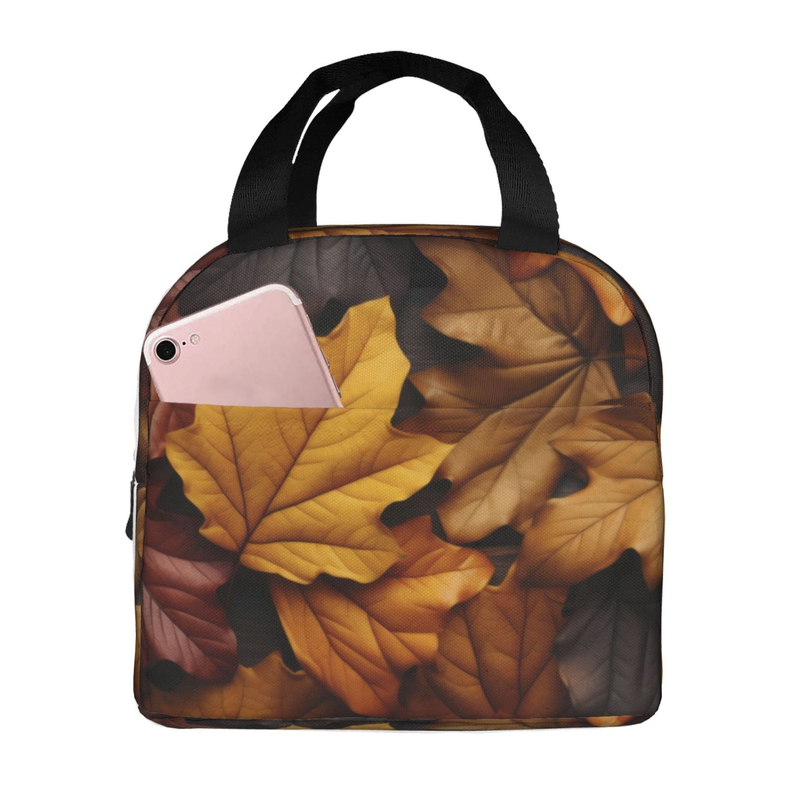 Reusable Insulated Lunch Box Rich Autumn Maple Leaf Texture Lunch Bag ...