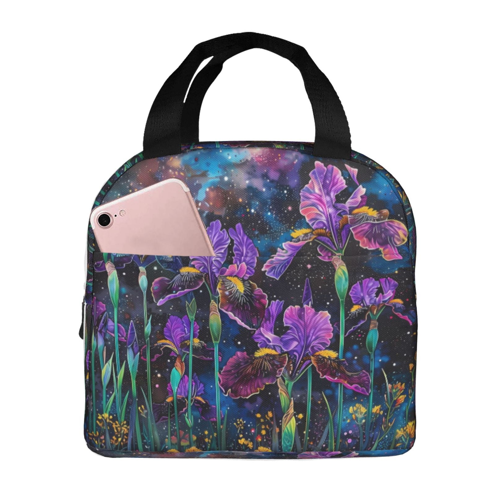 Reusable Insulated Lunch Box Starry Night Iris Field Lunch Bag ...