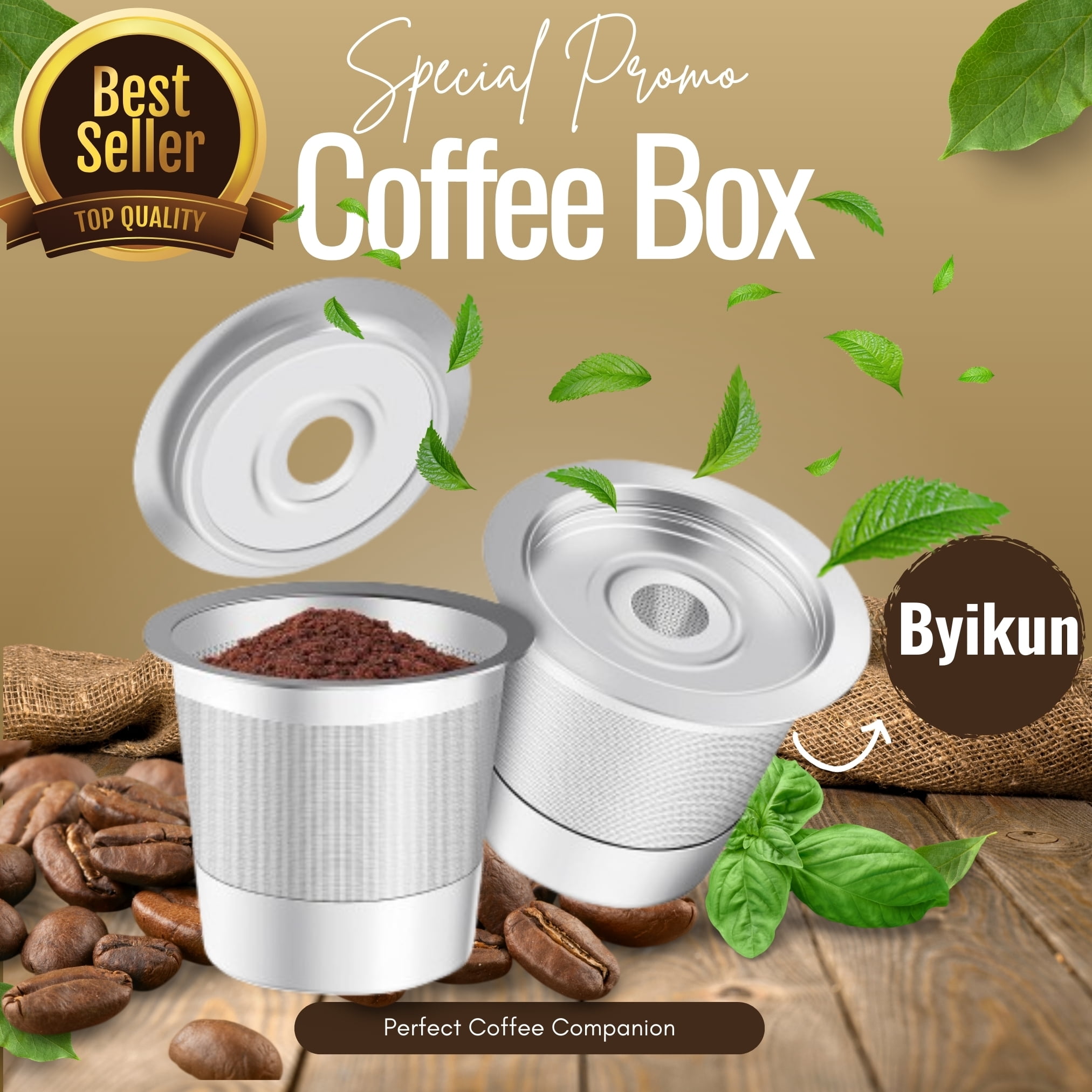 Kazuto Reusable K-Cup Coffee Pod, Stainless Steel Mesh Filter, Fits ...