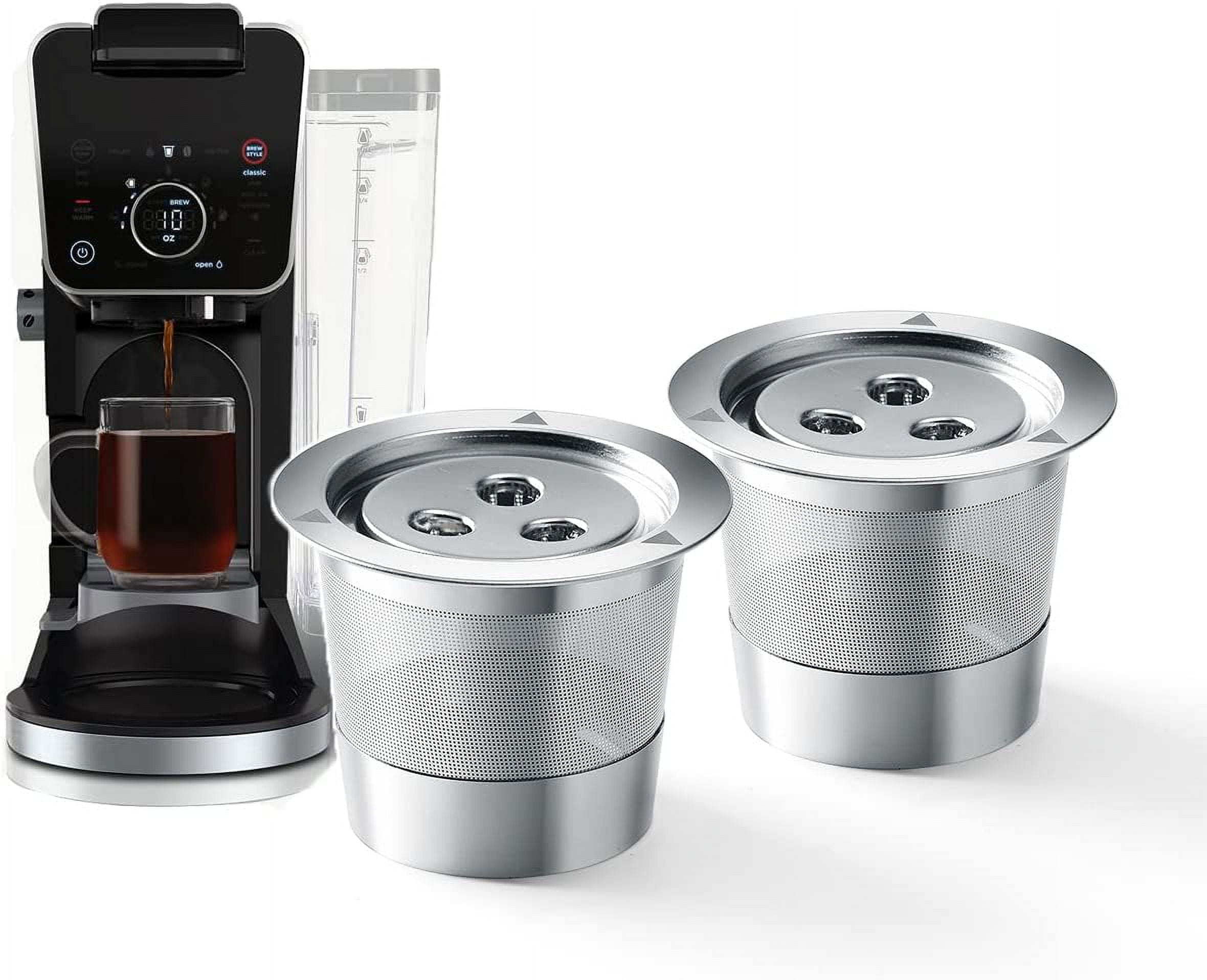Reusable K Cups For Ninja,2PCS Stainless Coffee Capsule Refiilable ...