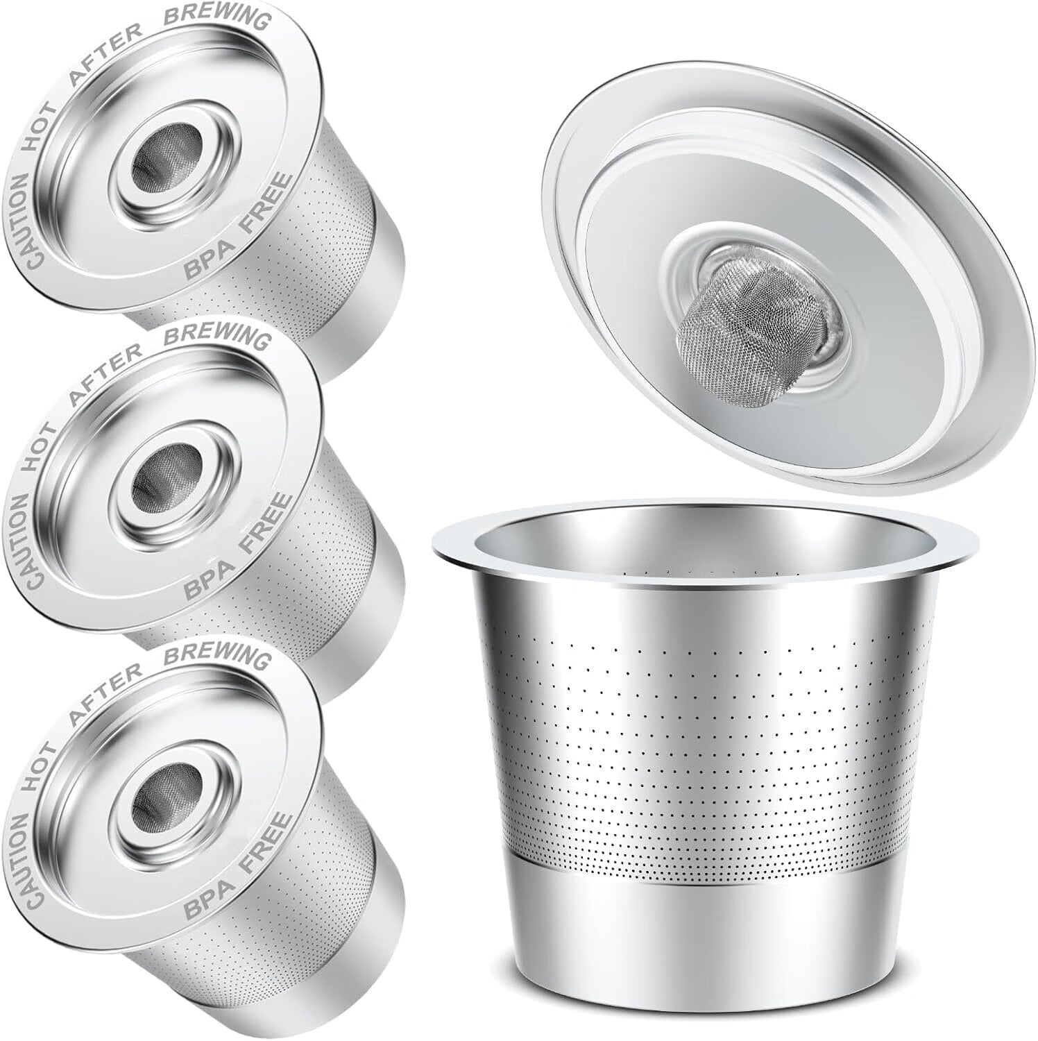 Reusable K Cups for Keurig,4 Pack Stainless Steel Reusable Coffee Pods ...
