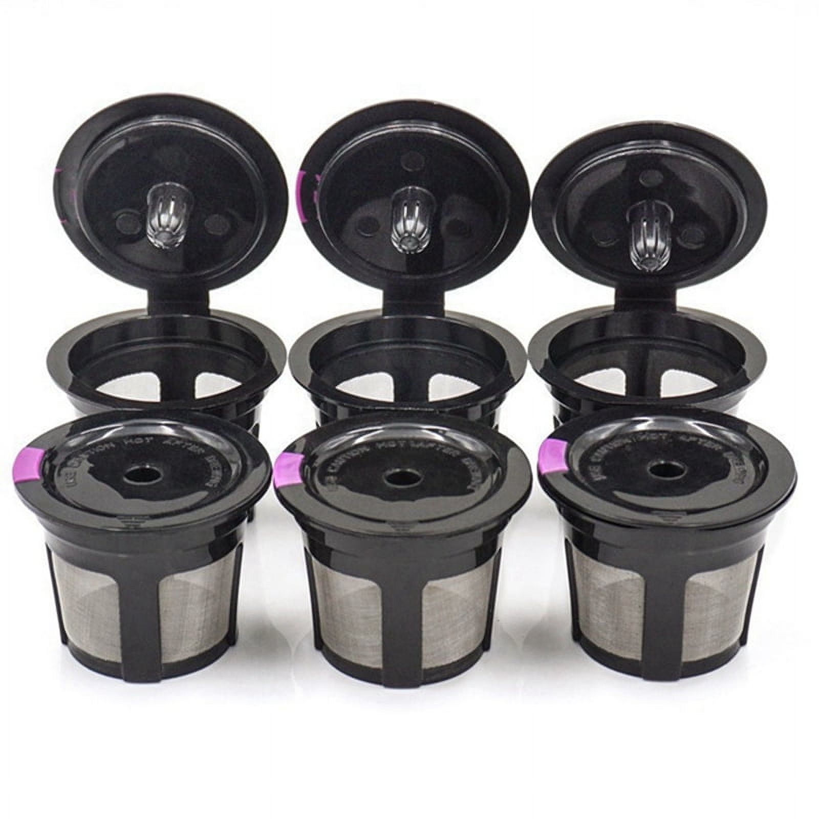 Reusable Coffee Pods, 6 Pack Refillable K Cups, Black, PP Stainless ...